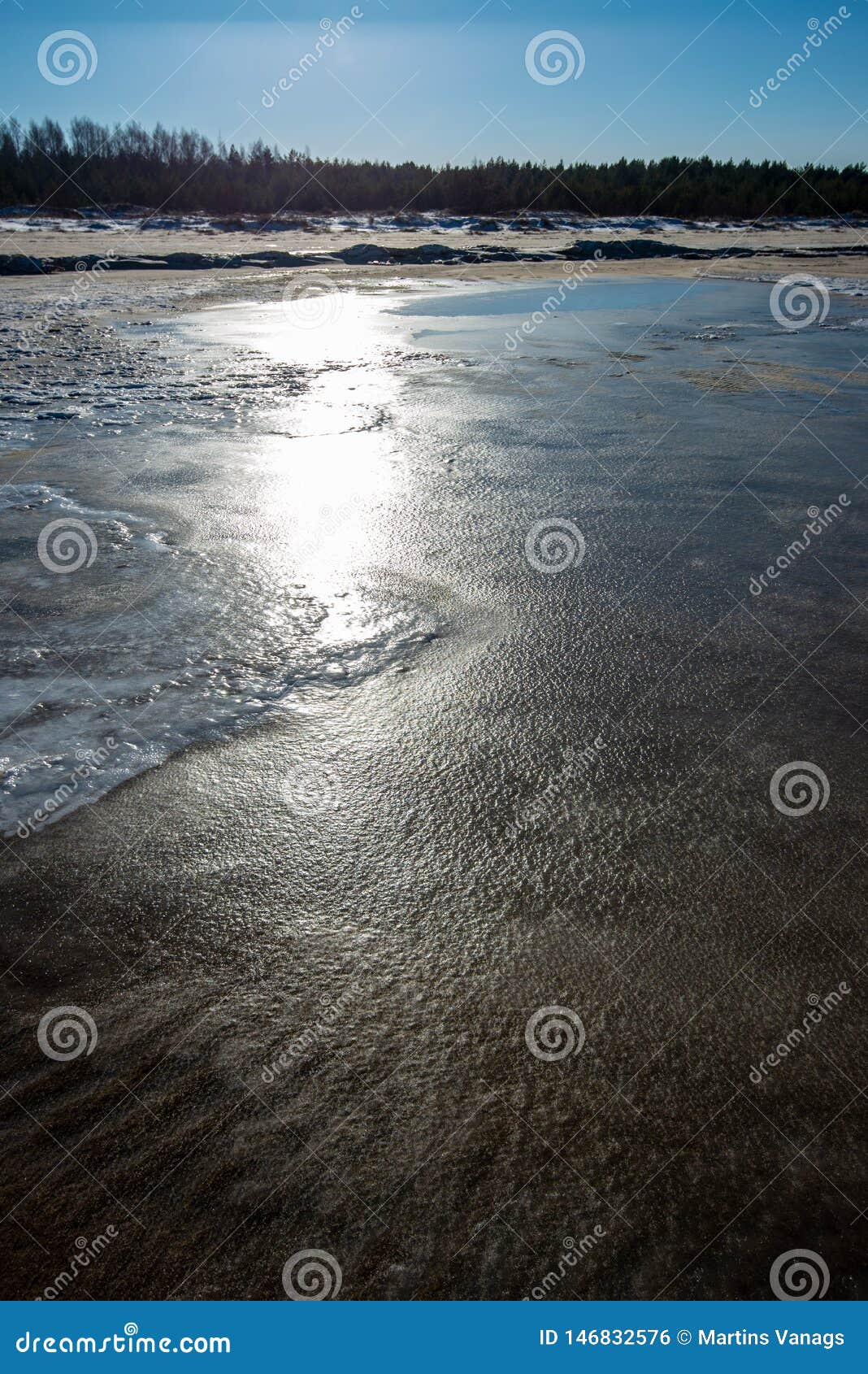 Frozen Sand Textures in Winter by the Sea Beach Stock Photo - Image of ...