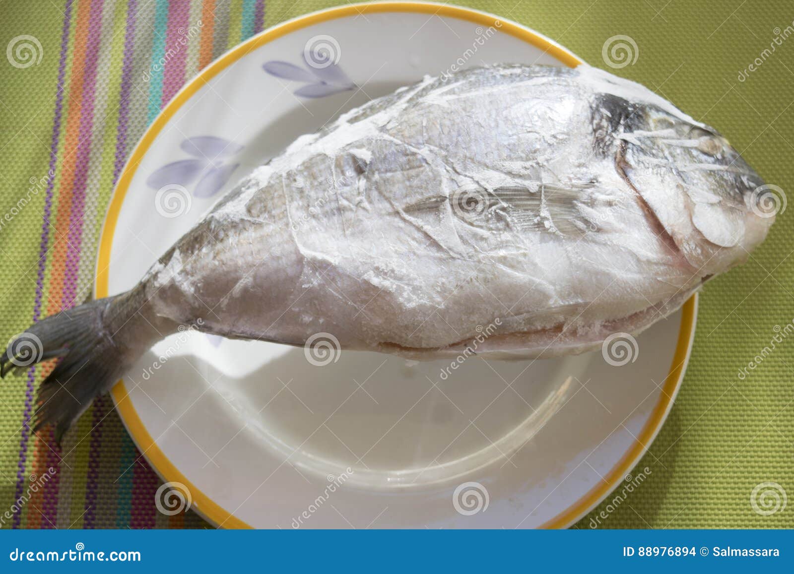Frozen sea bream stock photo. Image of bass, frigid, orata - 88976894