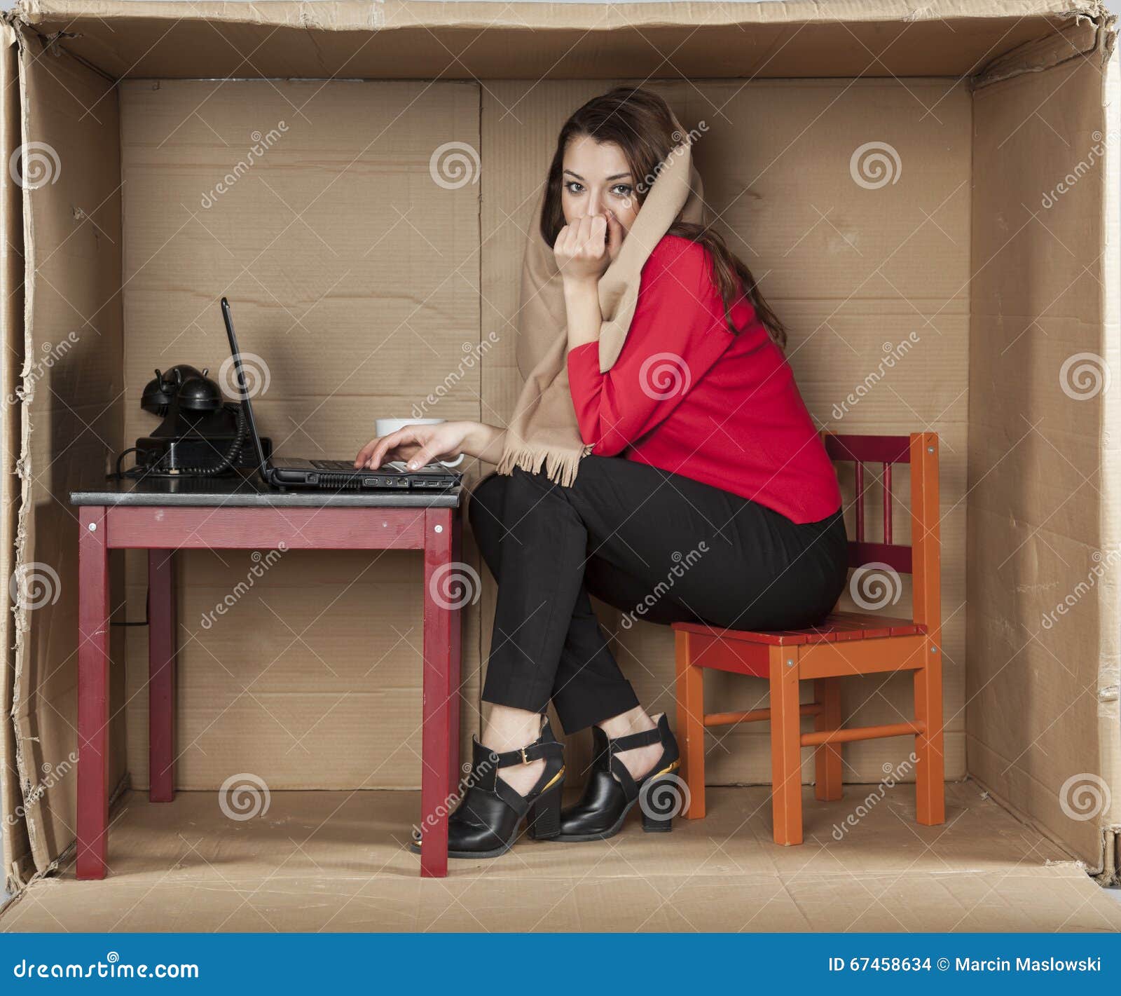 Frozen Secretary Working in the Office Stock Photo - Image of high ...