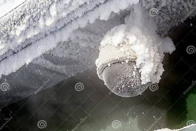 Frozen Security Camera with Snow Stock Photo - Image of covered ...