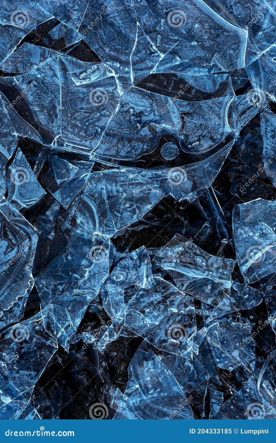 Frozen Shards of Blue Ice. Abstract Winter Background Stock Image ...