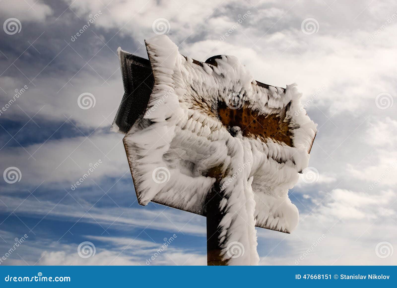 Frozen signs. stock image. Image of cold, signboard, winter - 47668151