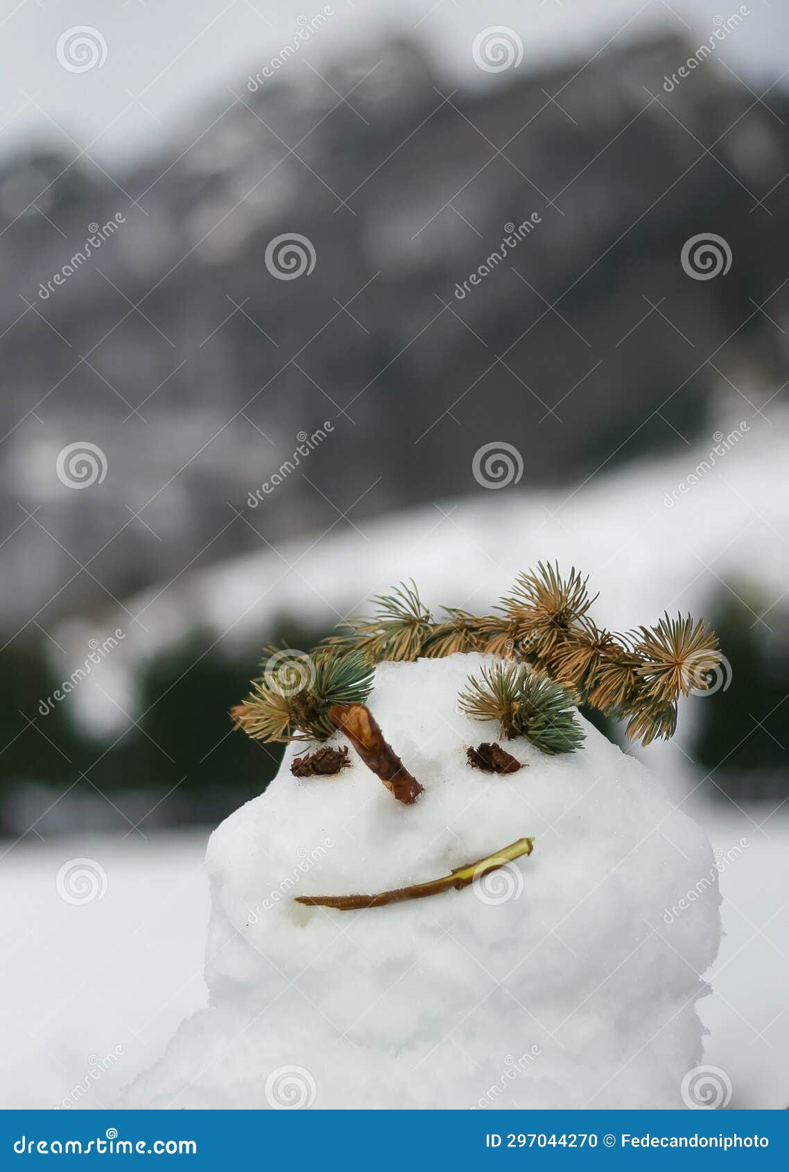 Frozen Smiling Snowman Made by Children after Snowfall Stock Photo ...