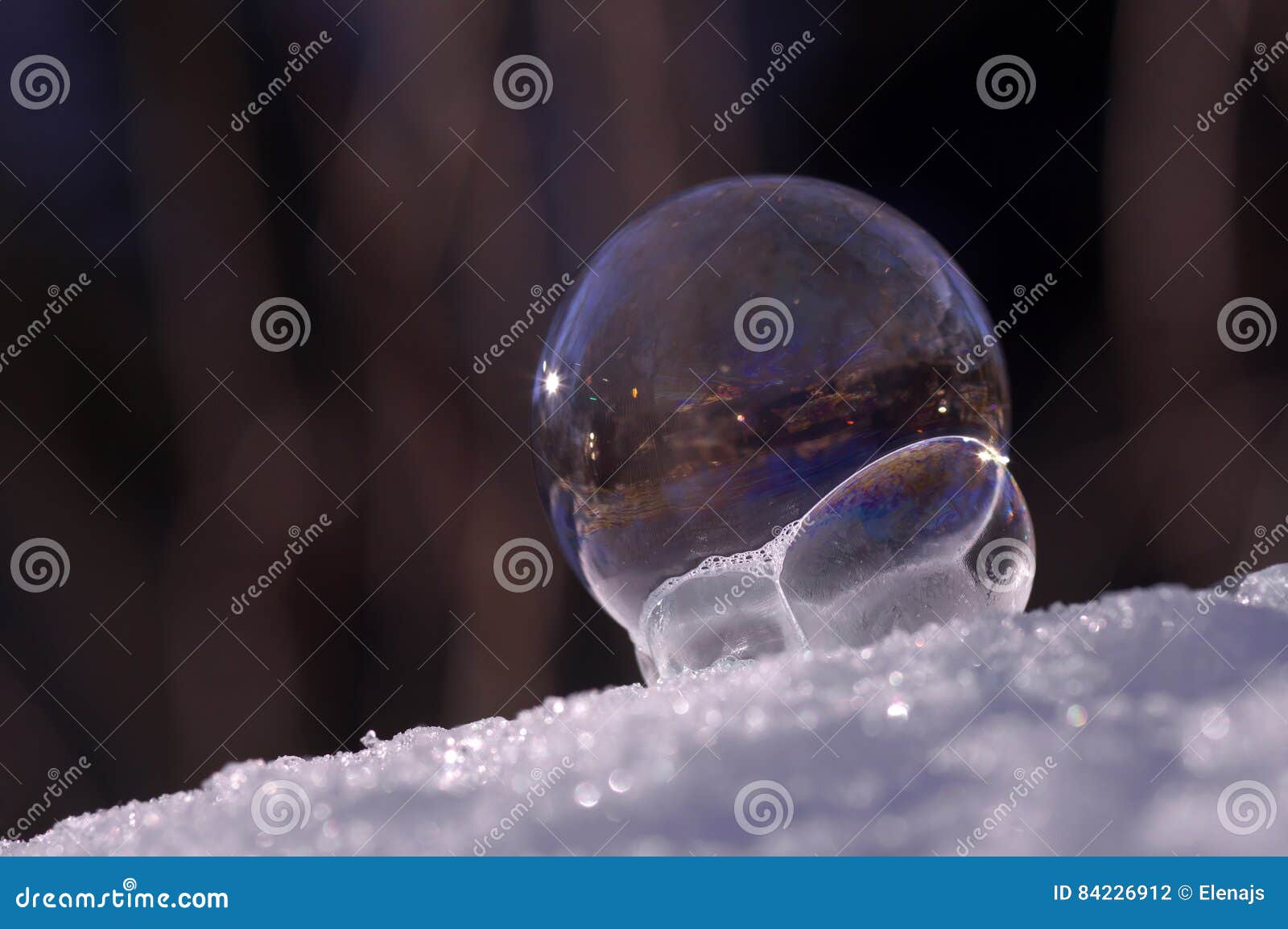 Frozen Soap Bubble - Close Up Stock Photo - Image of season, bokeh ...