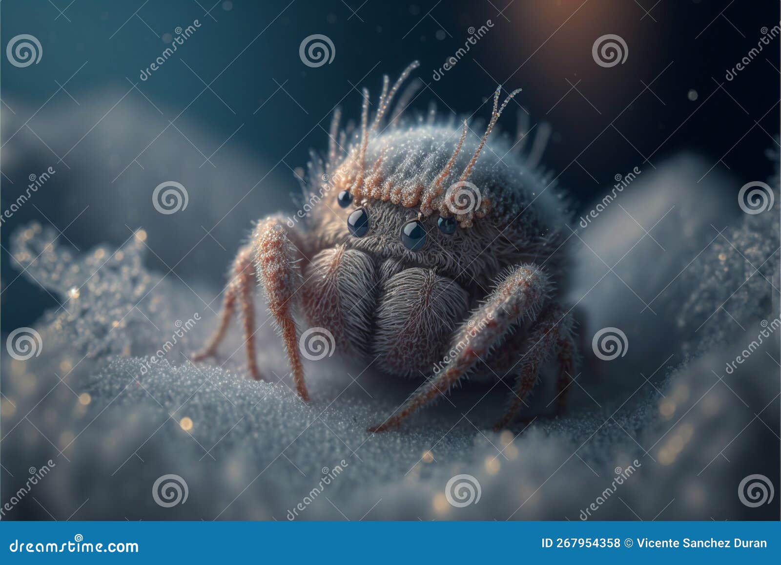 Frozen Spider, Macro Shot, on the Frozen Winter Ground, Generative Ai ...