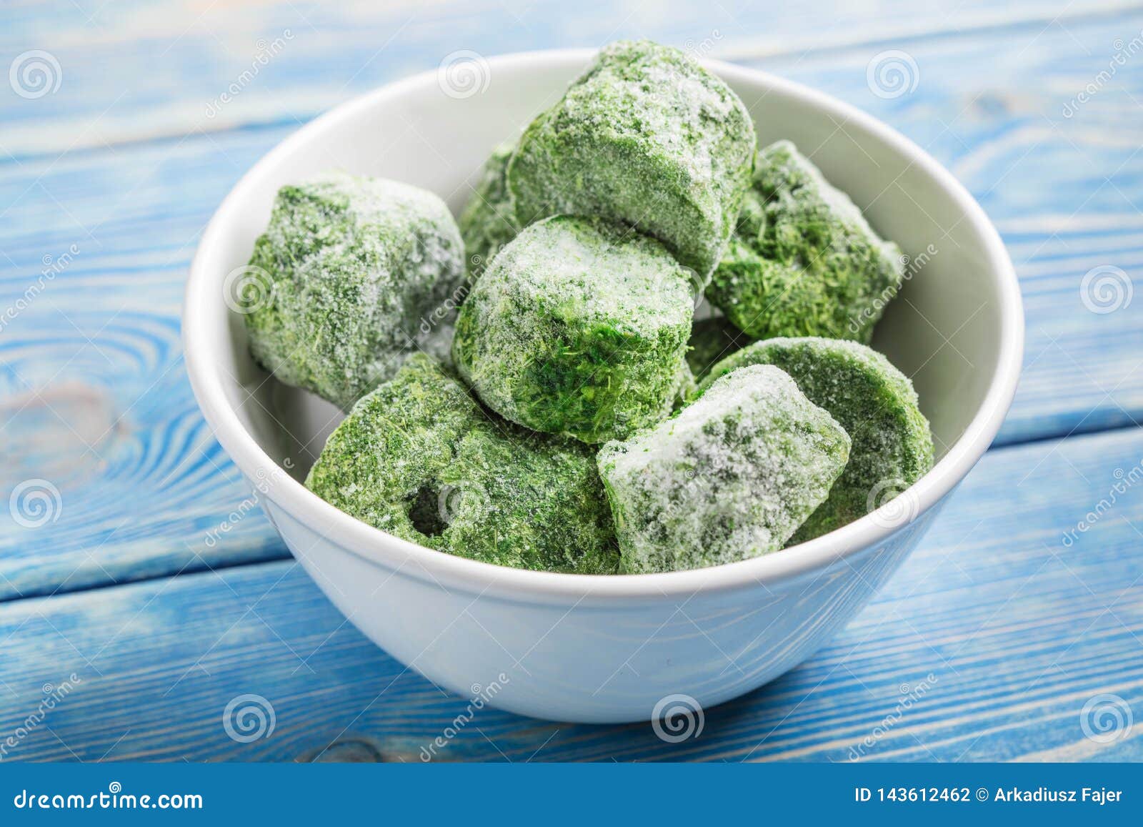 Frozen spinach blocks stock photo. Image of healthy - 143612462