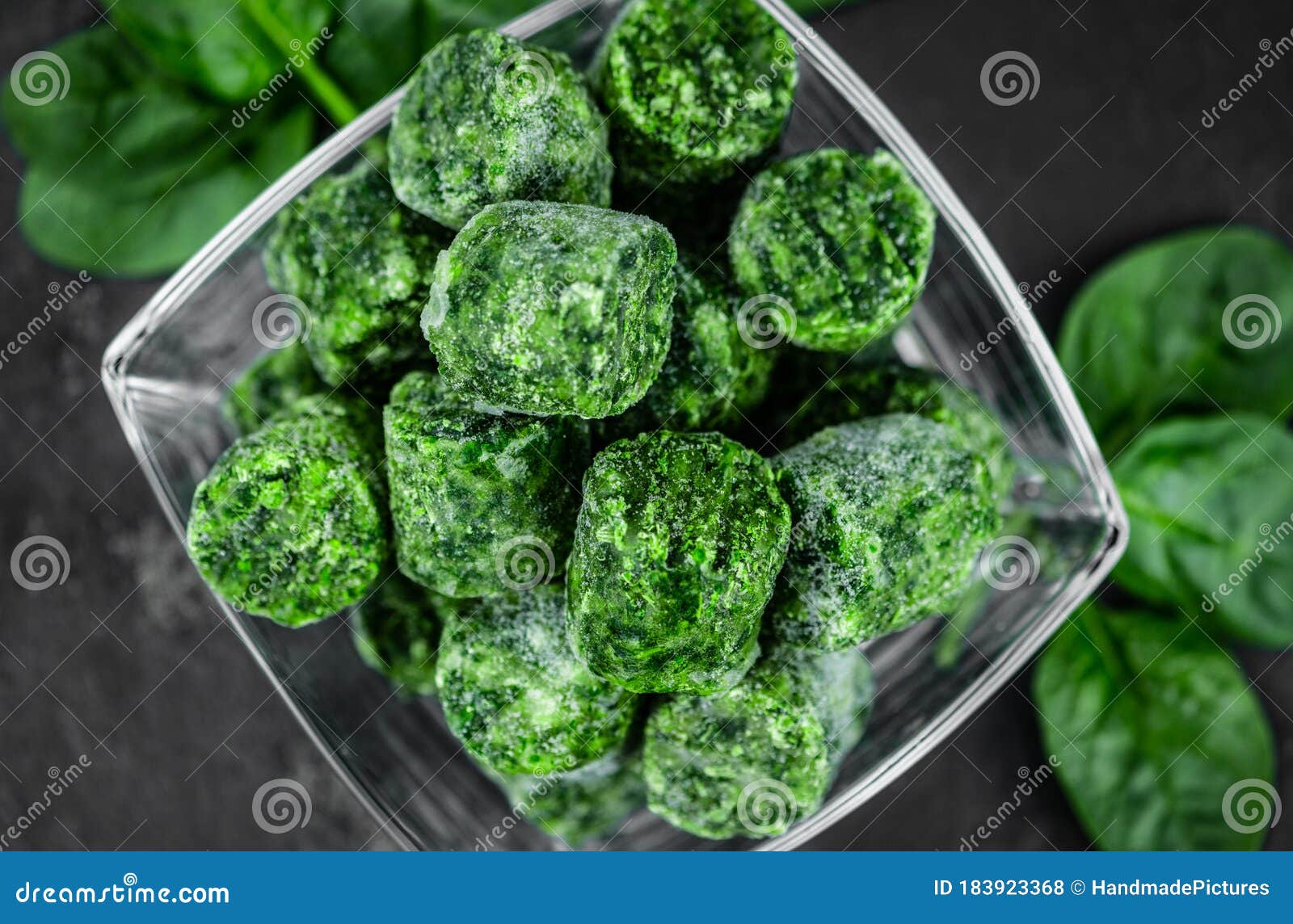 Frozen Spinach Cubes Close Up; Selective Focus Stock Photo - Image of ...