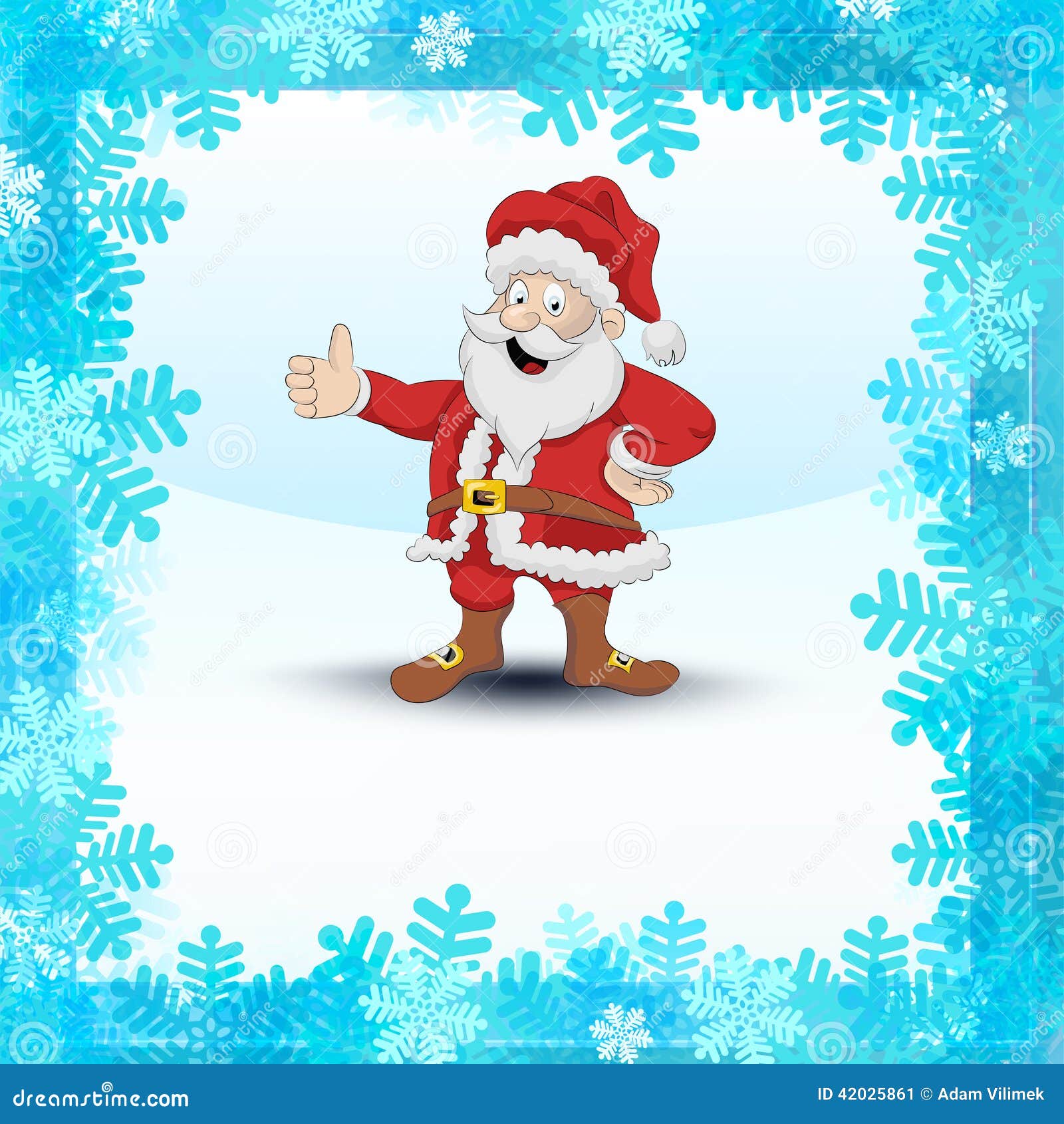 Frozen Square Frame with Snowflakes and Santa Claus Vector Stock Vector ...