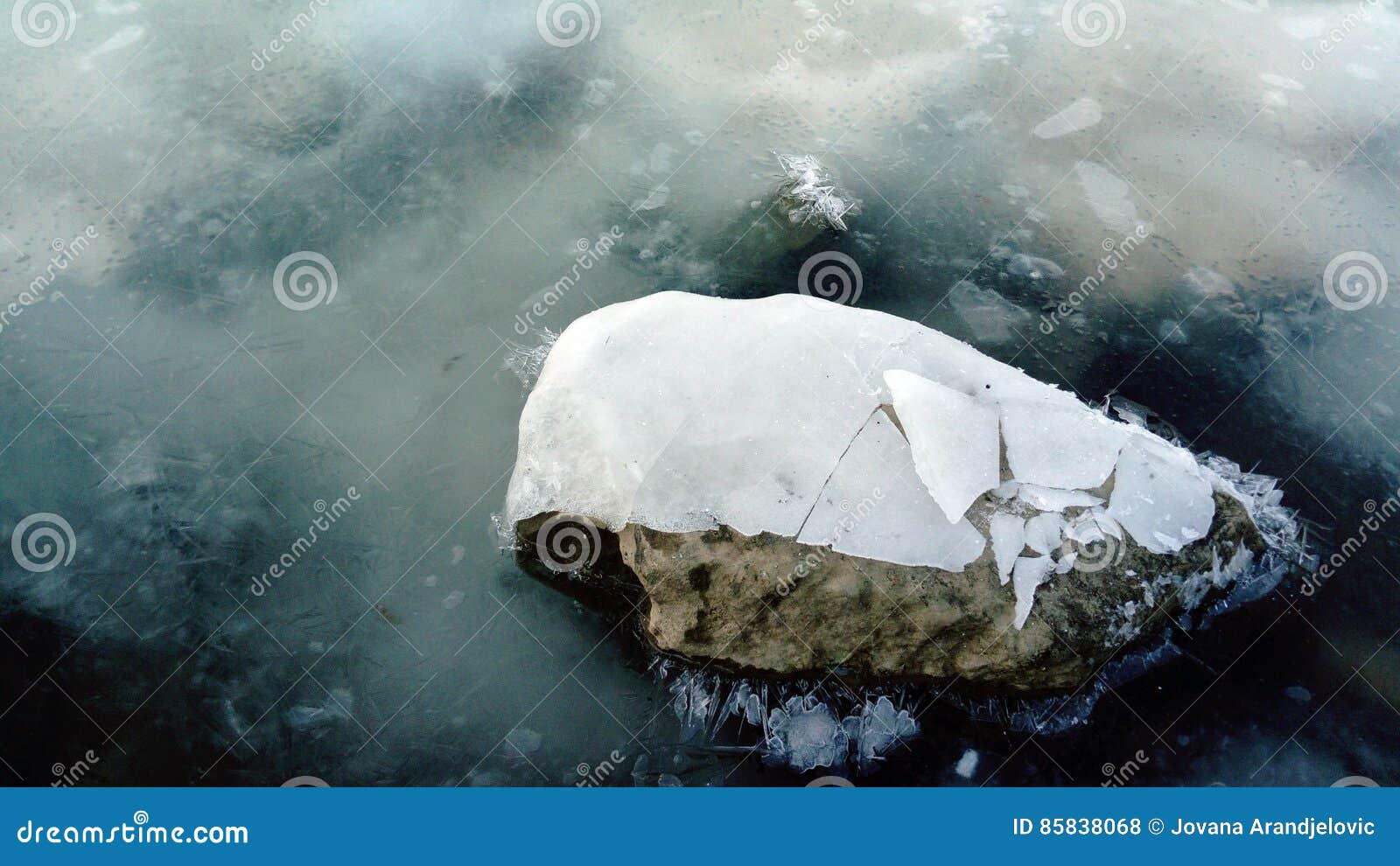 Frozen stone stock photo. Image of frozen, snow, winter - 85838068
