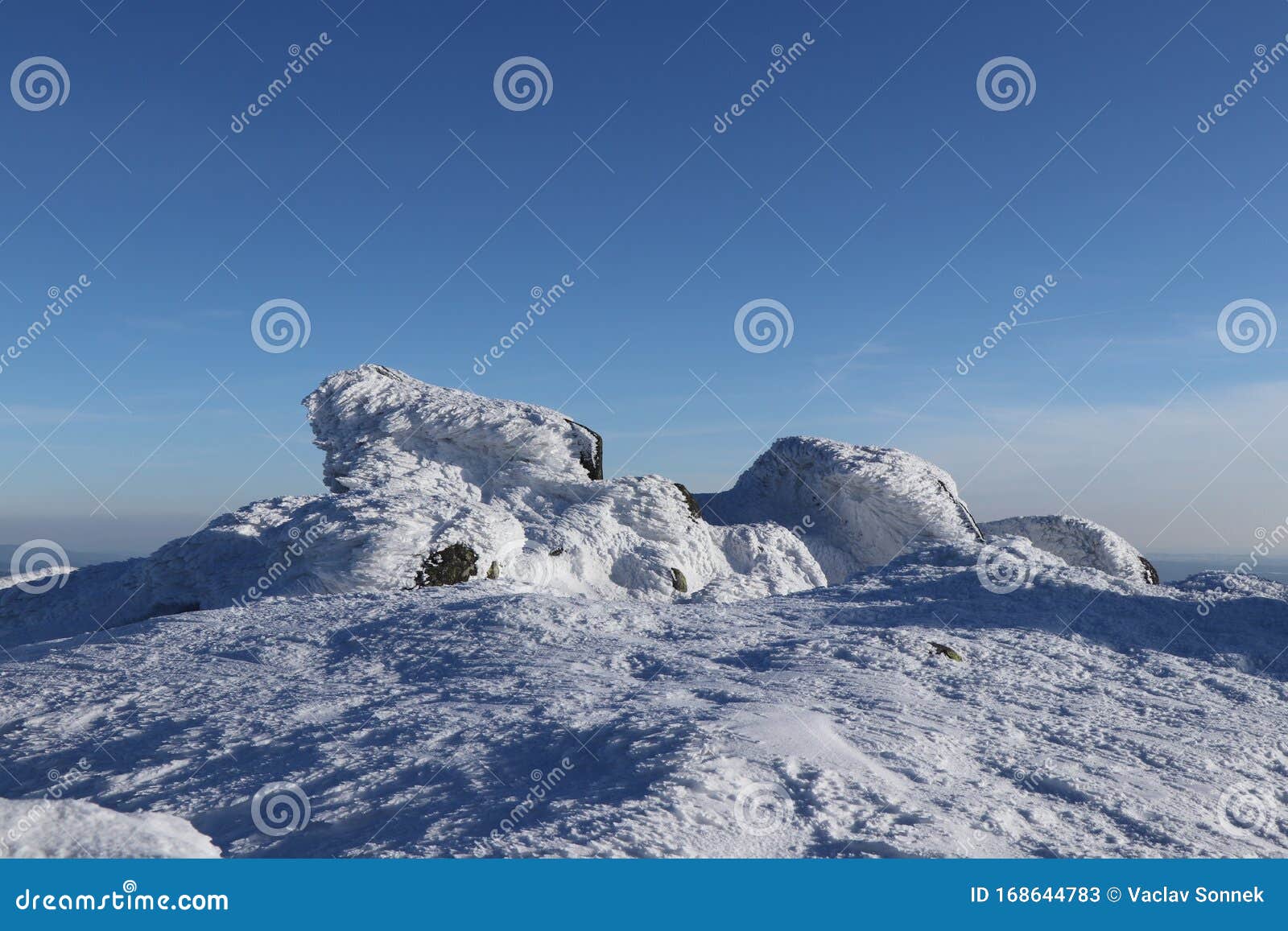 Frozen Stones in the Middle of Nowhere with Wonderful and Clear Sky ... Frozen Stones in the Middle of Nowhere with Wonderful and Clear Sky ...