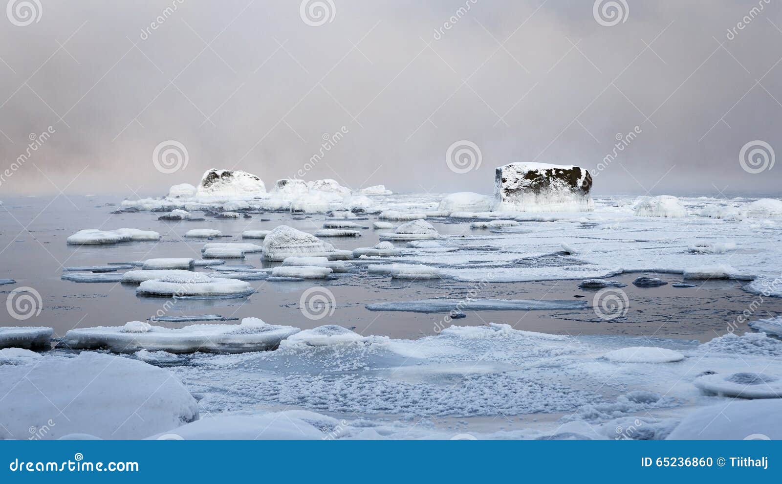 Frozen stones stock photo. Image of mist, stones, sunset - 65236860