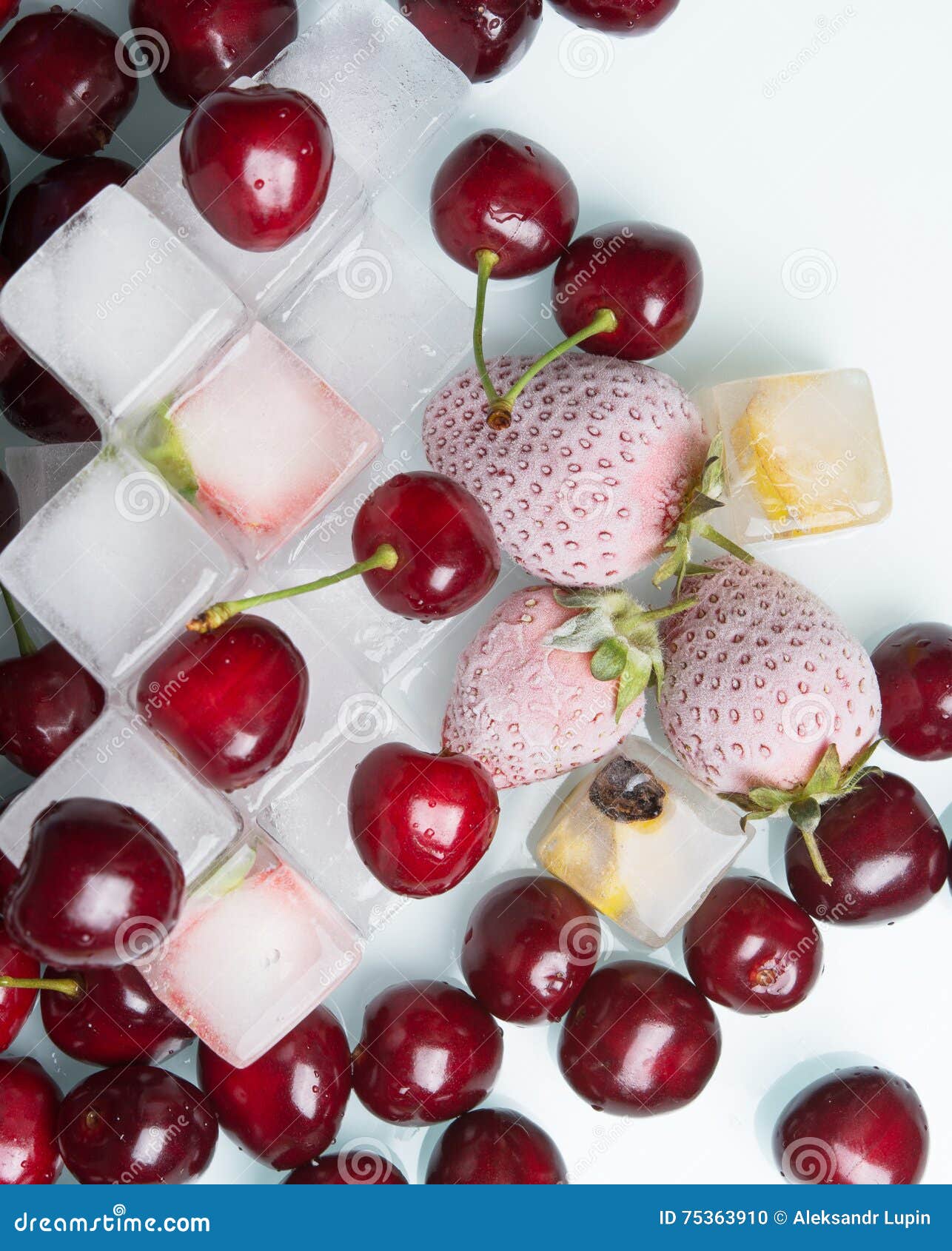 Frozen Strawberries with Chilled Fruits Stock Photo - Image of sweet ...