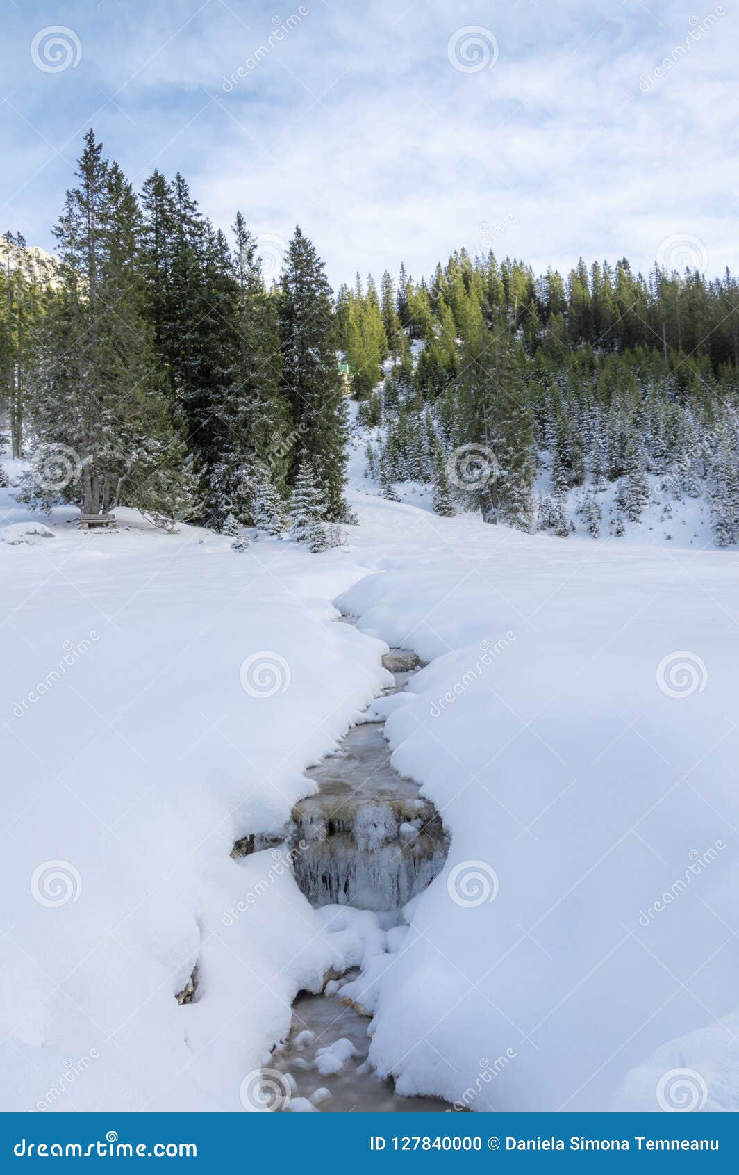 Frozen Stream in Austrian Alps Stock Photo - Image of water, mountains ...