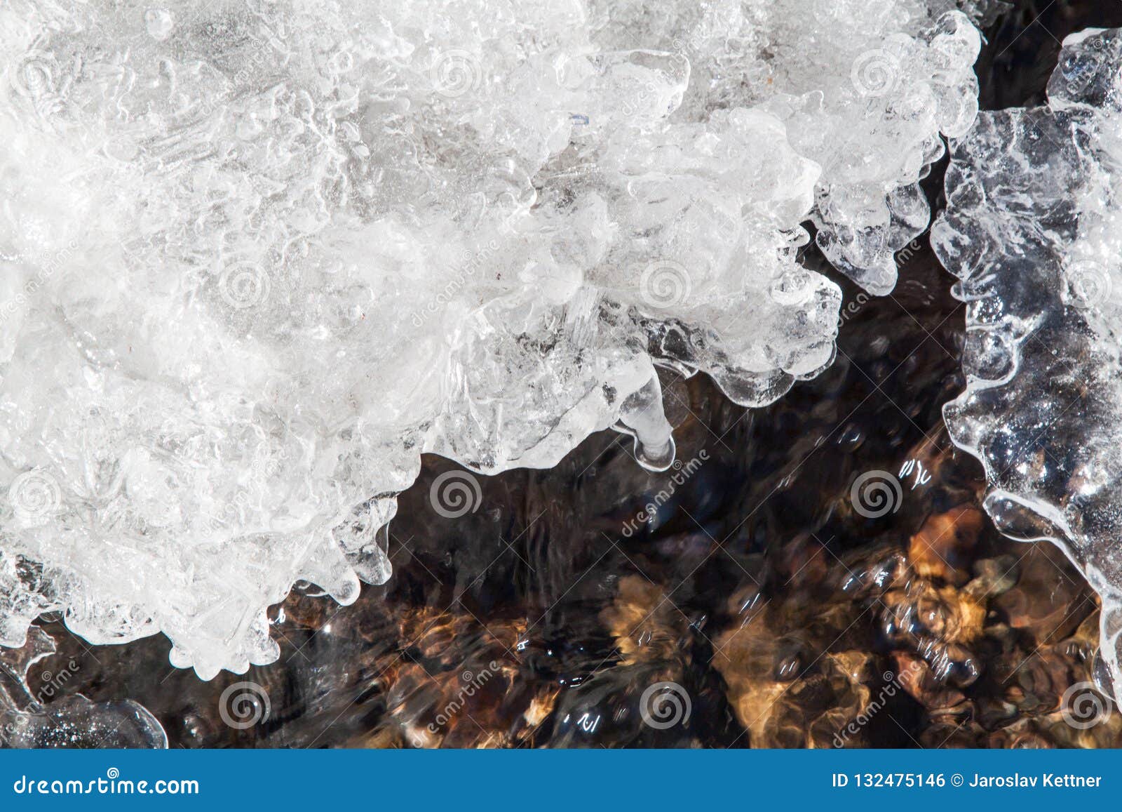 Frozen stream stock photo. Image of blue, light, frost - 132475146
