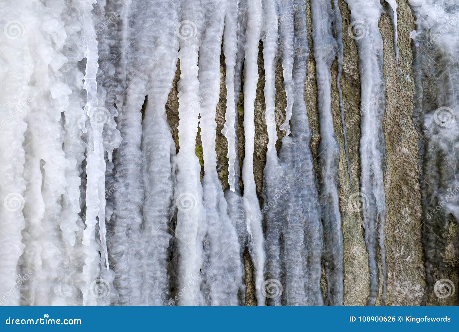 Frozen Streams of Water on a Rock Stock Photo - Image of surface, frost ...