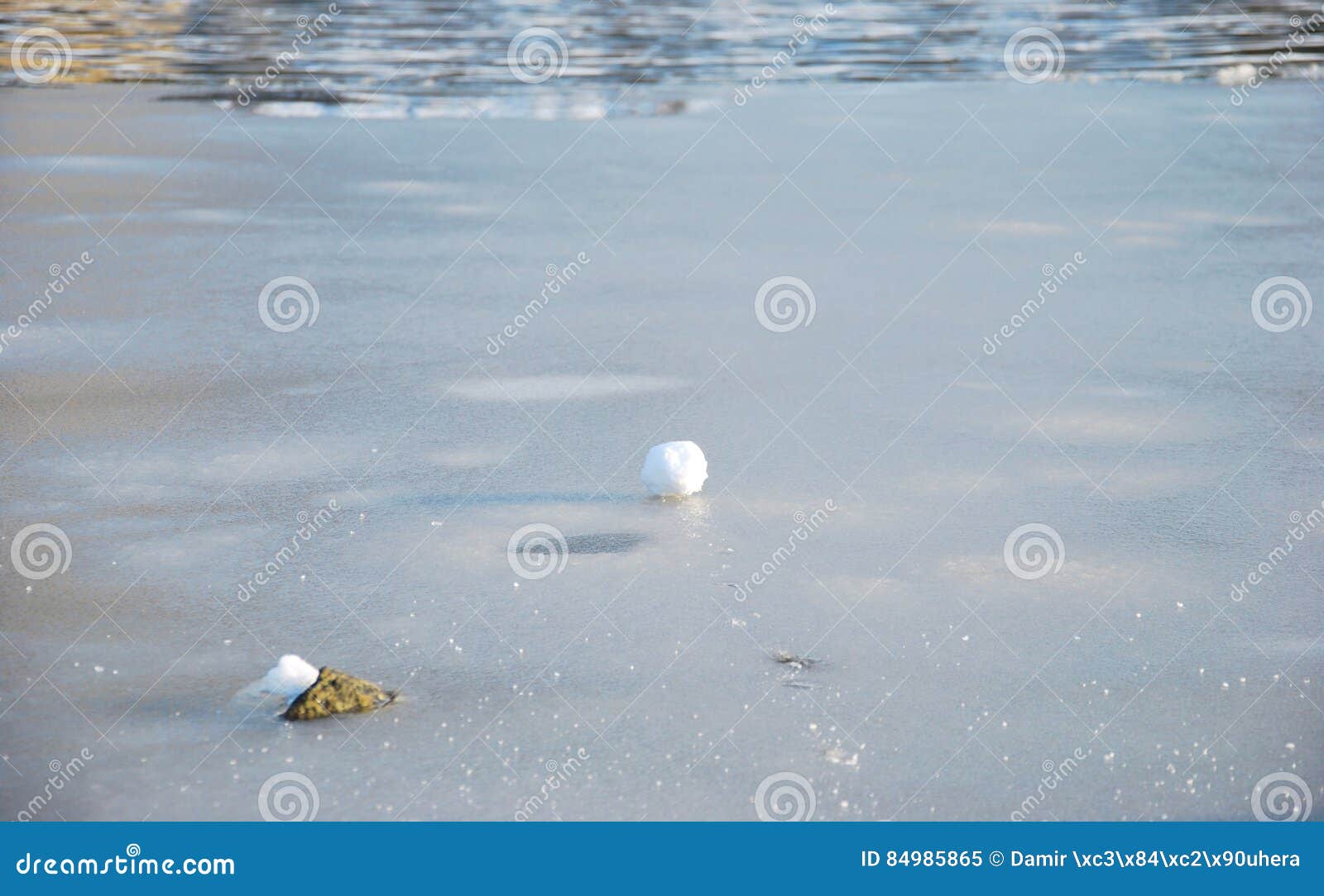 Frozen Surface of Water: Snowball Stock Image - Image of polar, funny ...