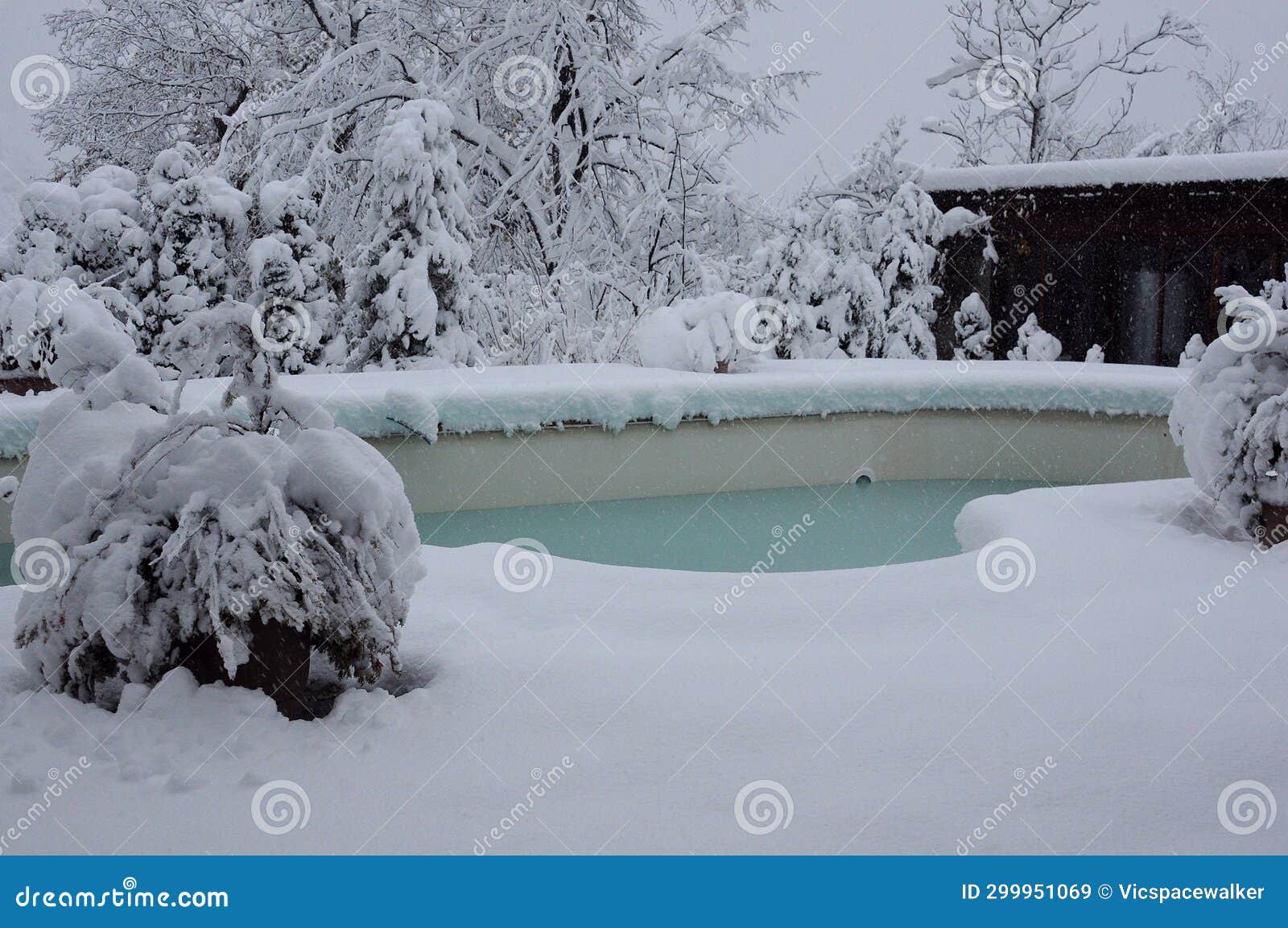 Frozen Swimming Pool stock image. Image of emergency - 299951069