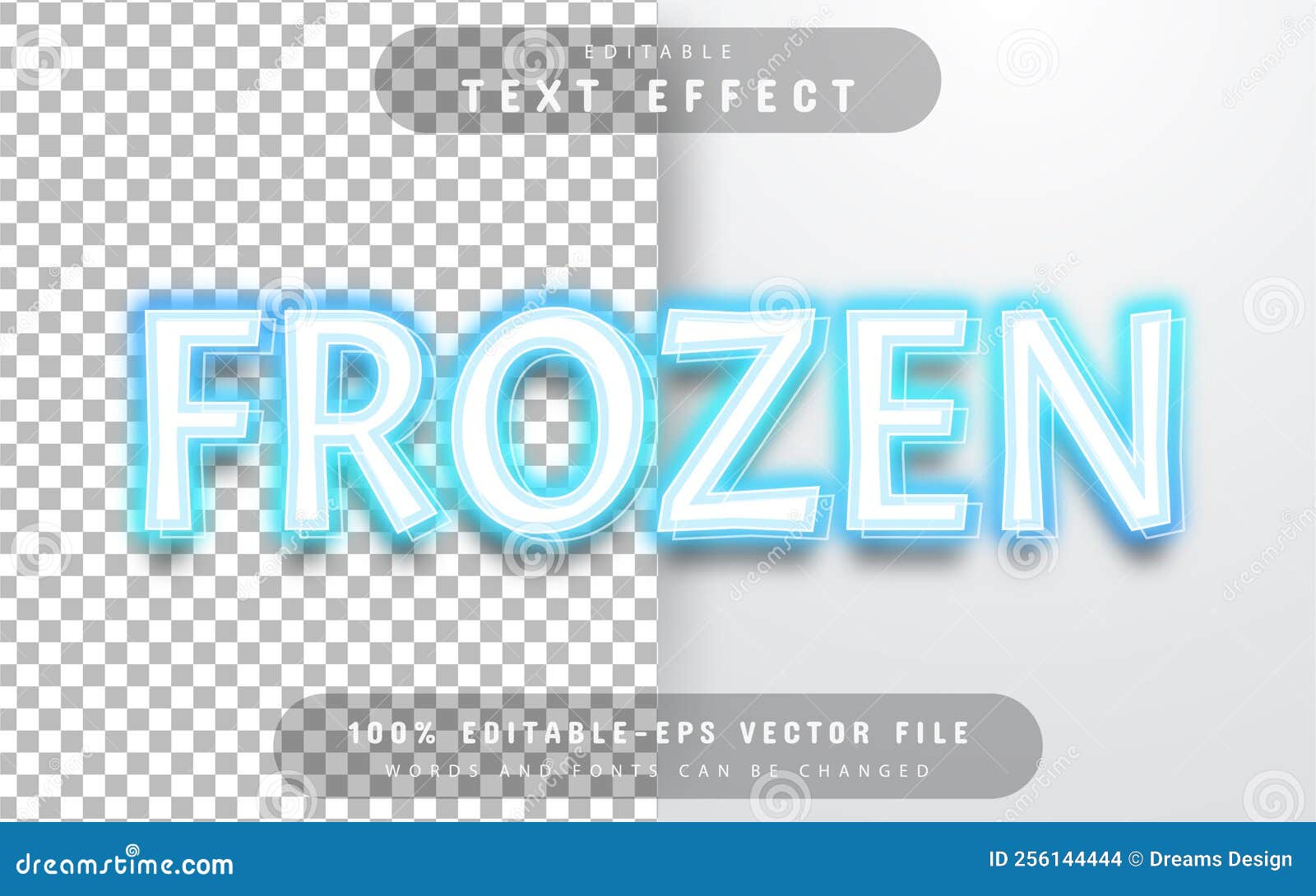 Frozen Text Effect Editable Stock Vector - Illustration of lettering ...