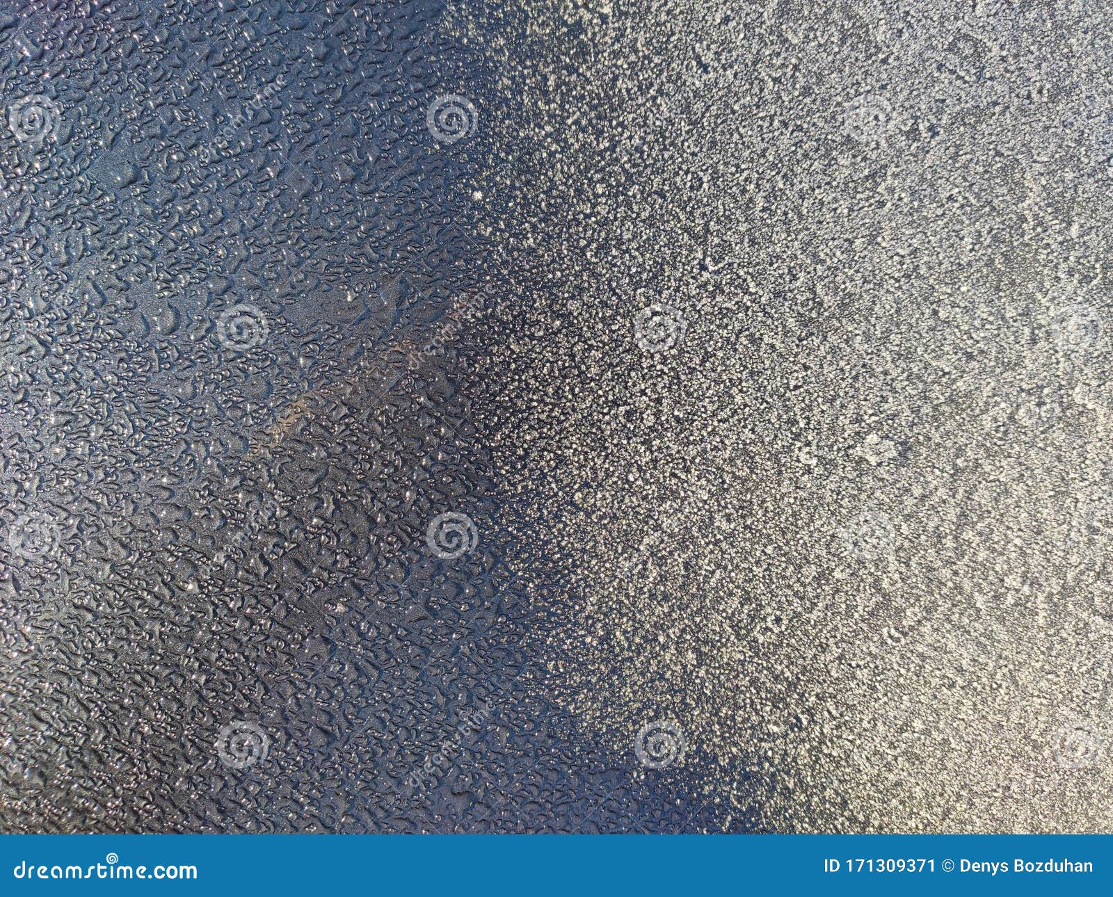 Frozen Texture Covered by a Thin Layer of Snow. the Sun Shines and ...