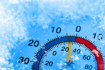 Frozen thermometer stock photo. Image of frost, numbers - 13642996