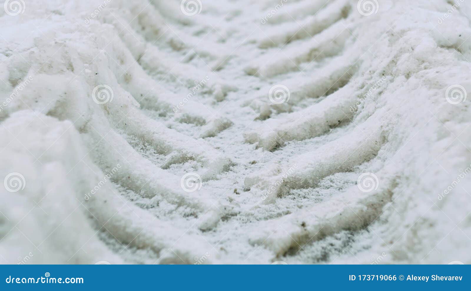 Frozen Tractor Tracks on Gray Snow Stock Footage - Video of trace ...