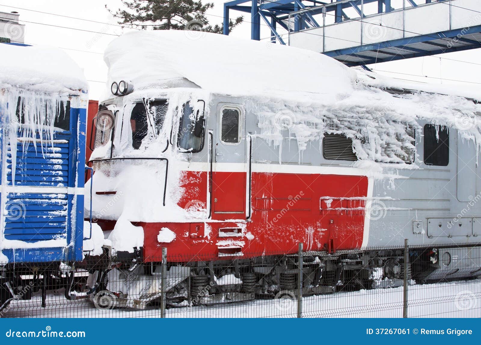 Frozen train stock image. Image of winter, frozen, snowed - 37267061