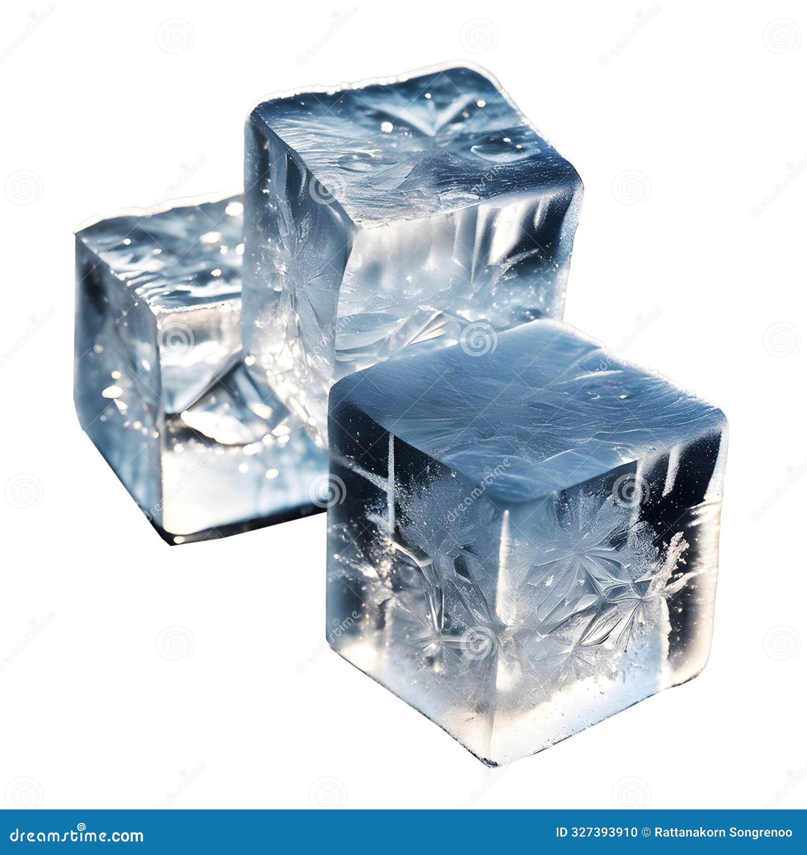 Frozen three ice cubes stock illustration. Illustration of freeze ...