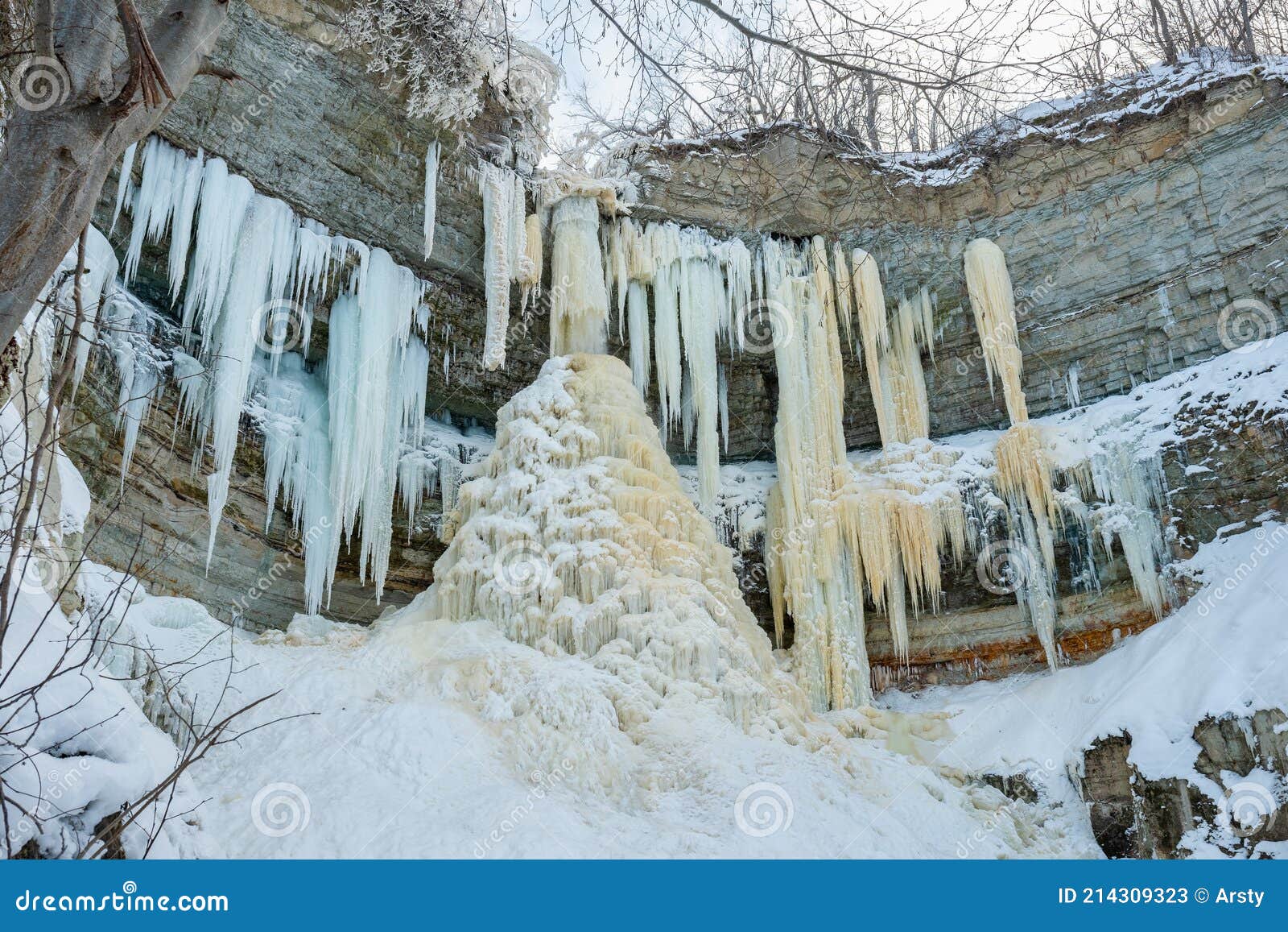 Frozen Valaste Waterfall. Ida-Viru County, Estonia Stock Image - Image ...