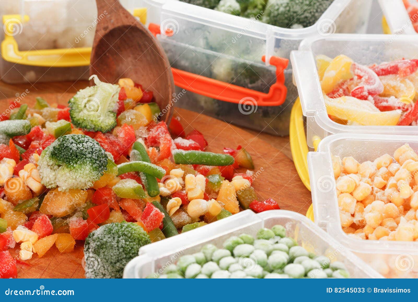 Frozen Vegetables Healthy Food. Cooking from Packaging Ingredients ...