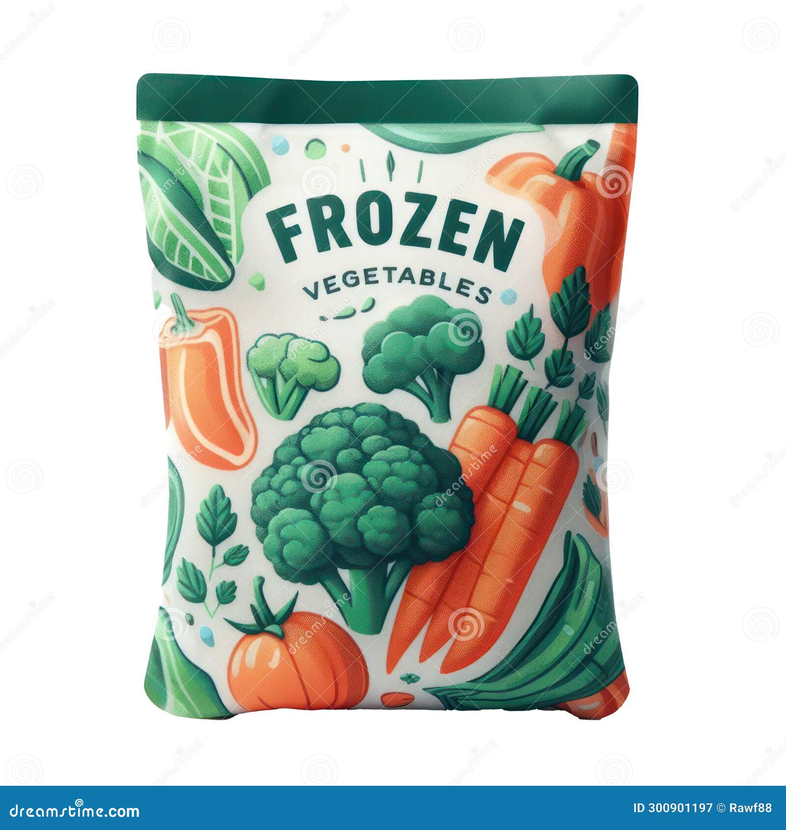 Frozen Vegetables Package Isolated On White Transparent Background ...