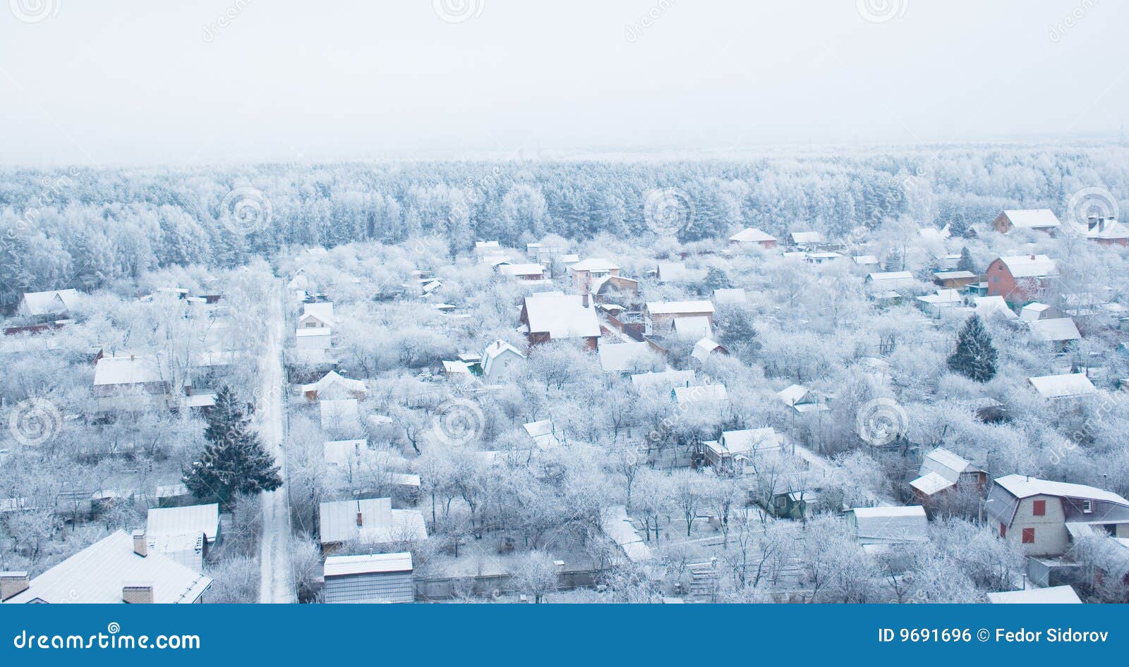 Frozen village 1 stock photo. Image of road, frosty, russia - 9691696