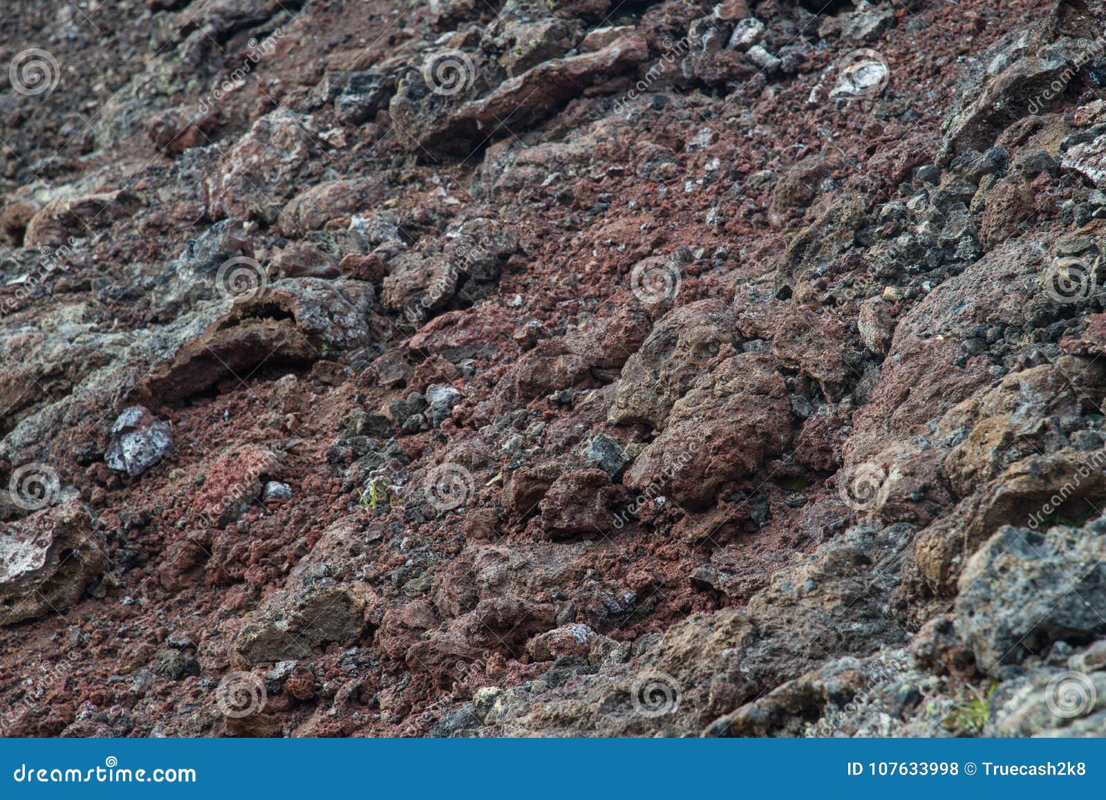 Frozen Volcanic Lava Closeup Thousands Of Years After The Eruption ...