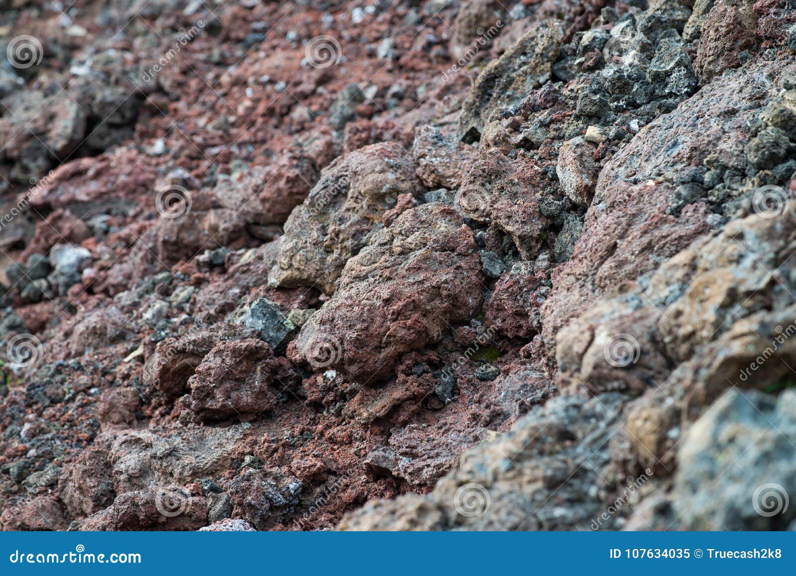 Frozen Volcanic Lava Closeup Thousands Of Years After The Eruption ...