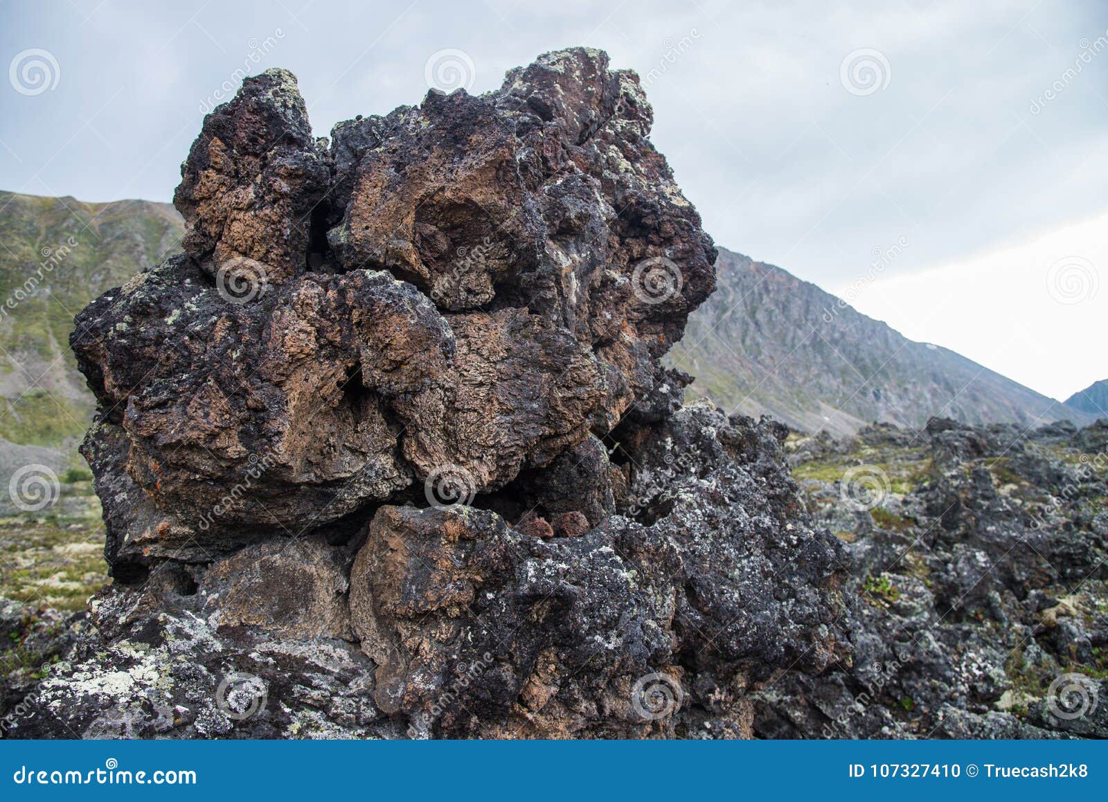 Frozen Volcanic Lava Closeup Thousands Of Years After The Eruption ...