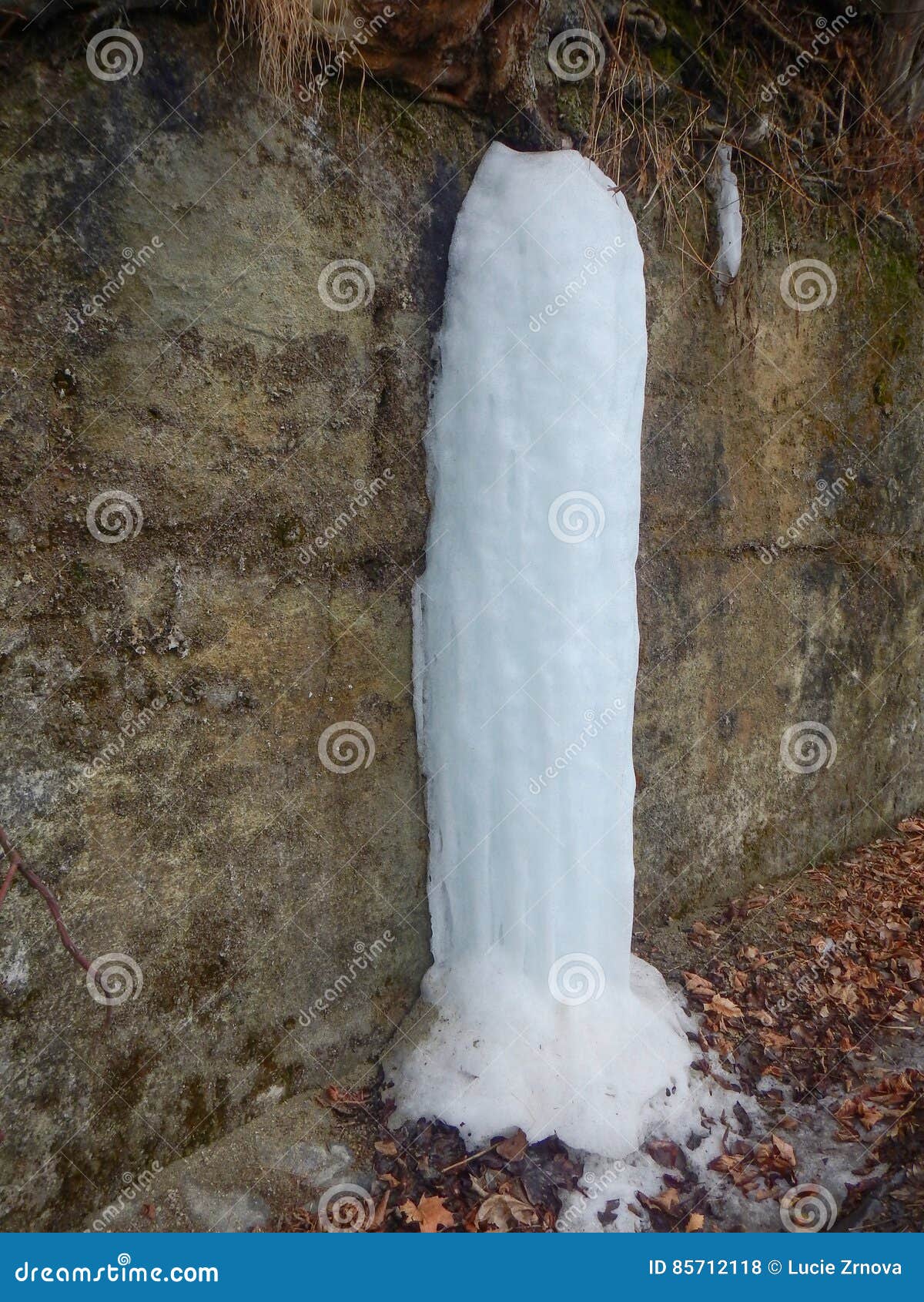 Frozen Water Forming an Ice Column Stock Photo - Image of temperature ...