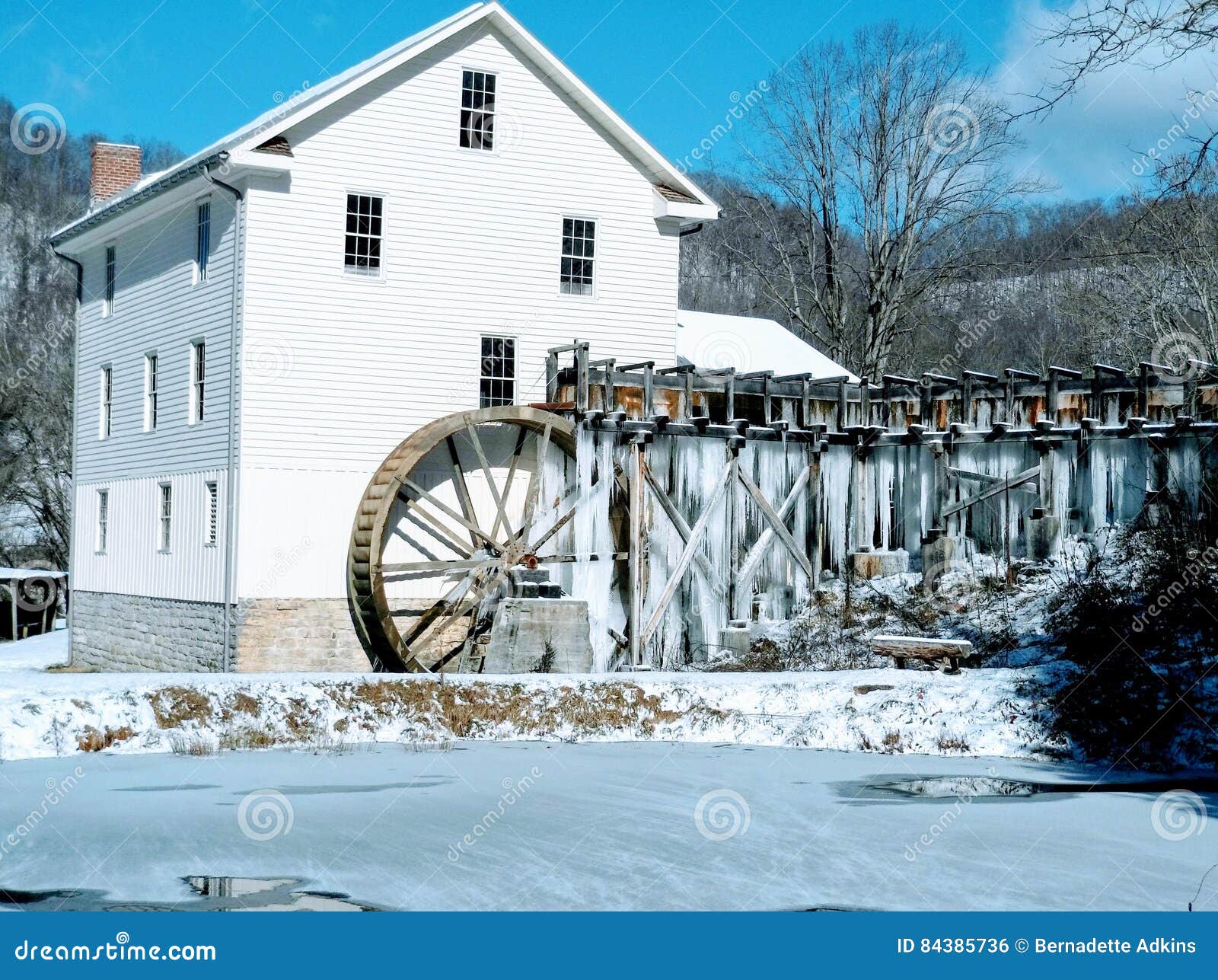 Frozen water at Mill stock photo. Image of texture, mill - 84385736