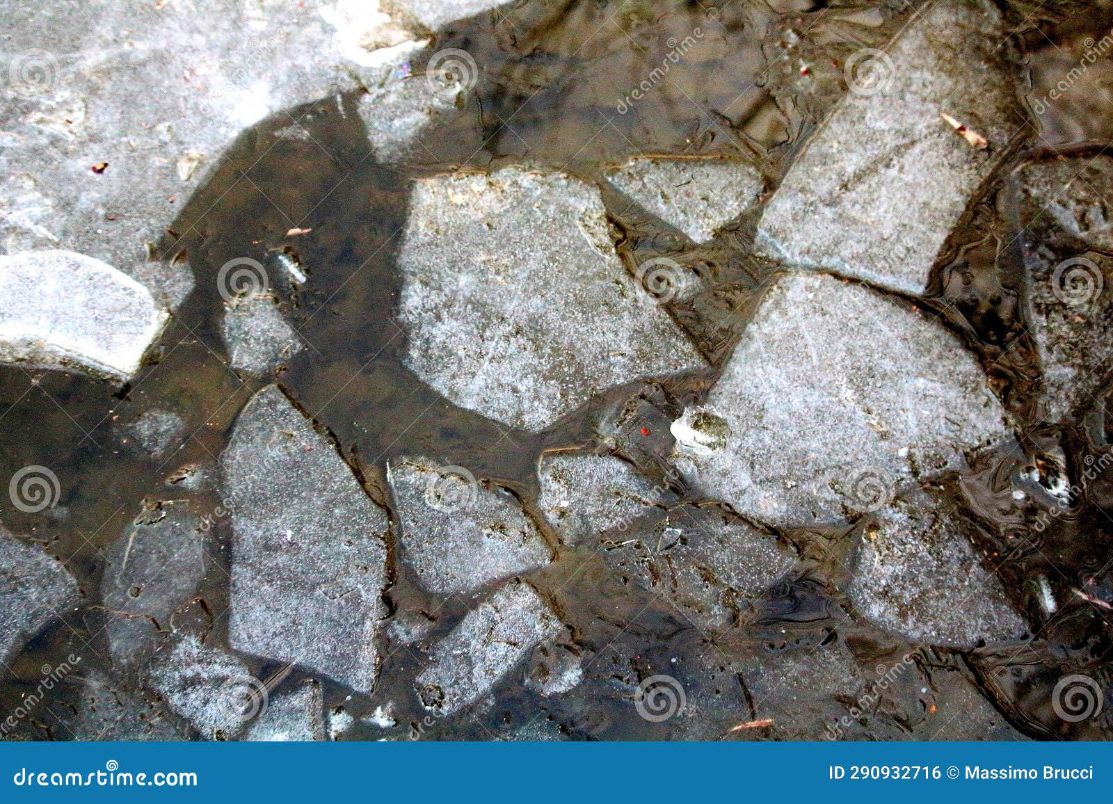 Frozen Water Puddle Texture Stock Photo - Image of water, stonewall ...