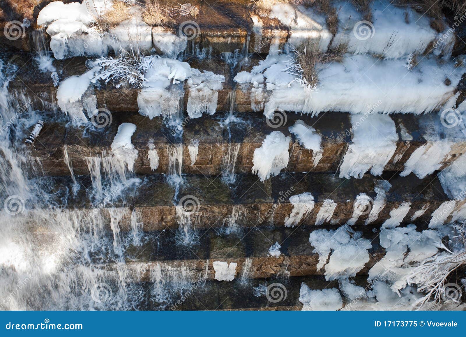 Frozen water stream stock image. Image of discharge, frozen - 17173775