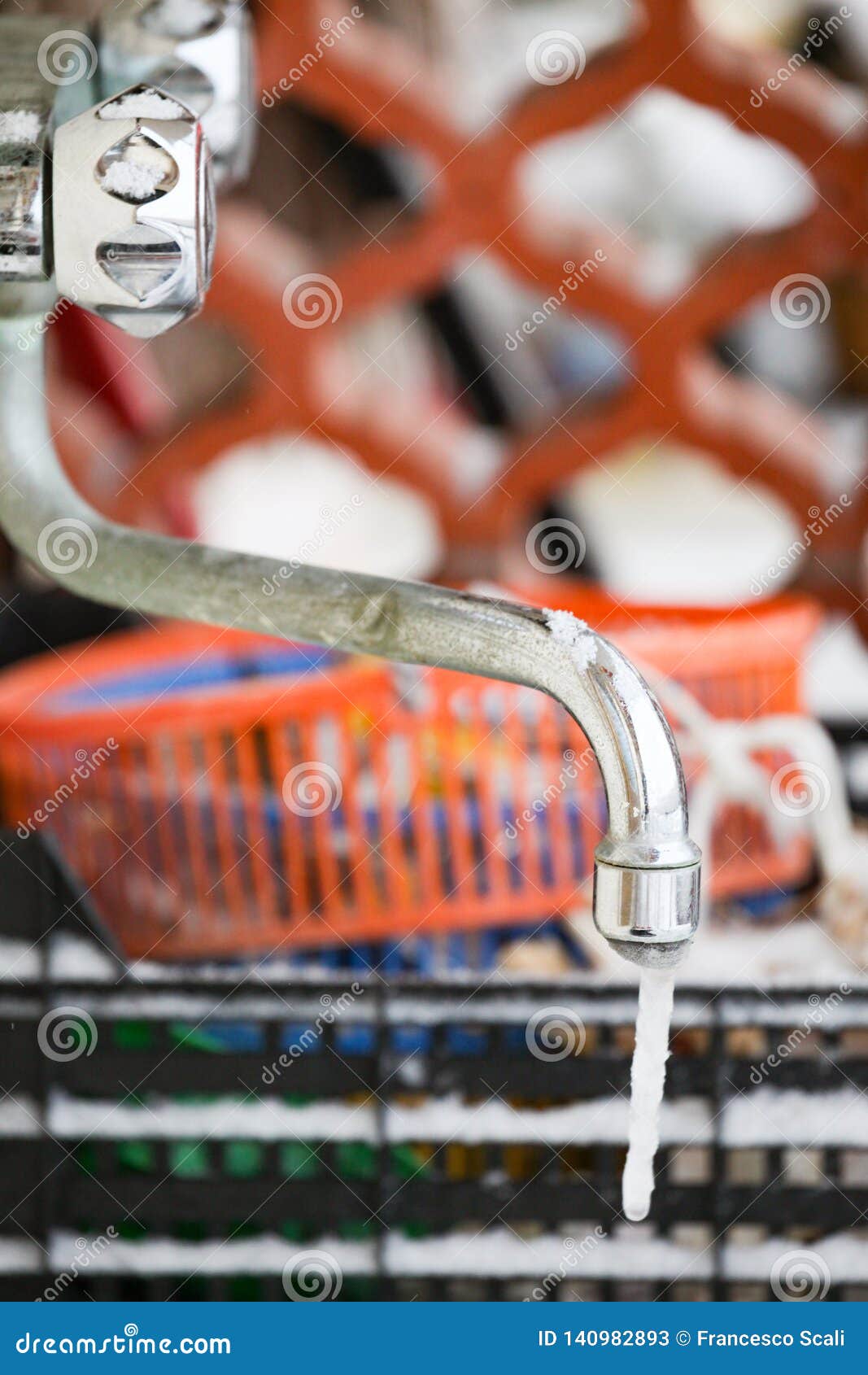Frozen water tap stock image. Image of house, stuck - 140982893
