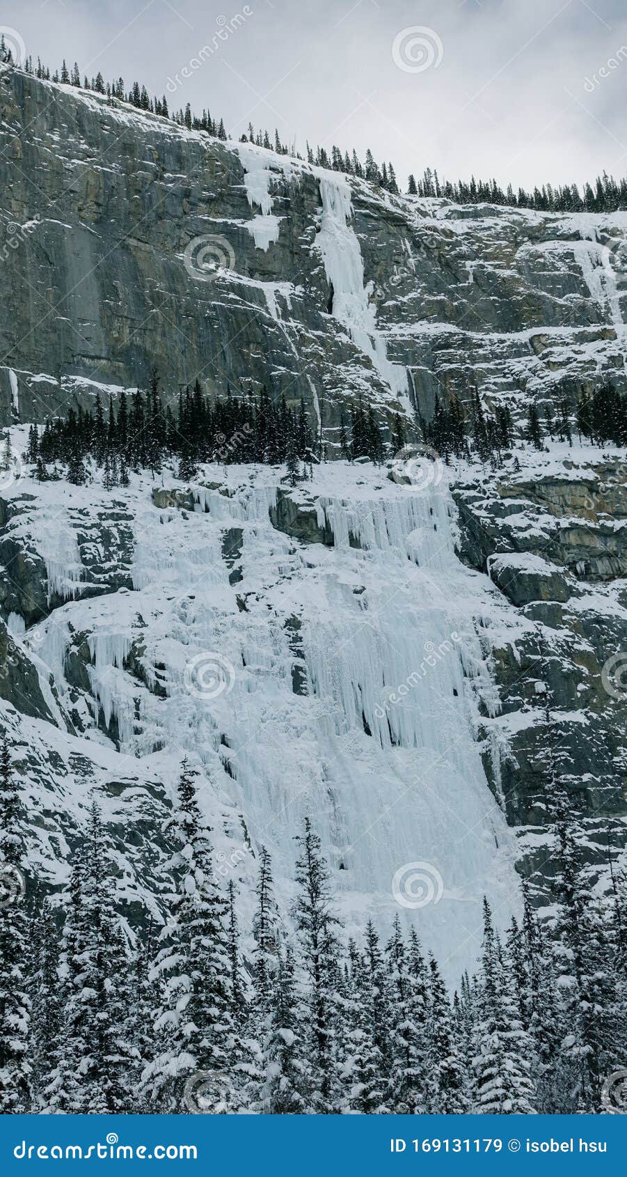 A Frozen Waterfall in Banff National Park, Alberta, Canada Stock Image ...