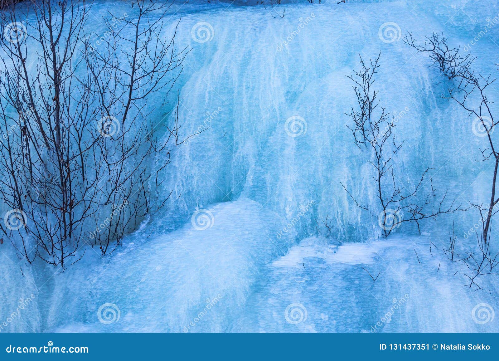 Frozen Waterfall with Blue Ice, Norway Stock Image - Image of blue ...