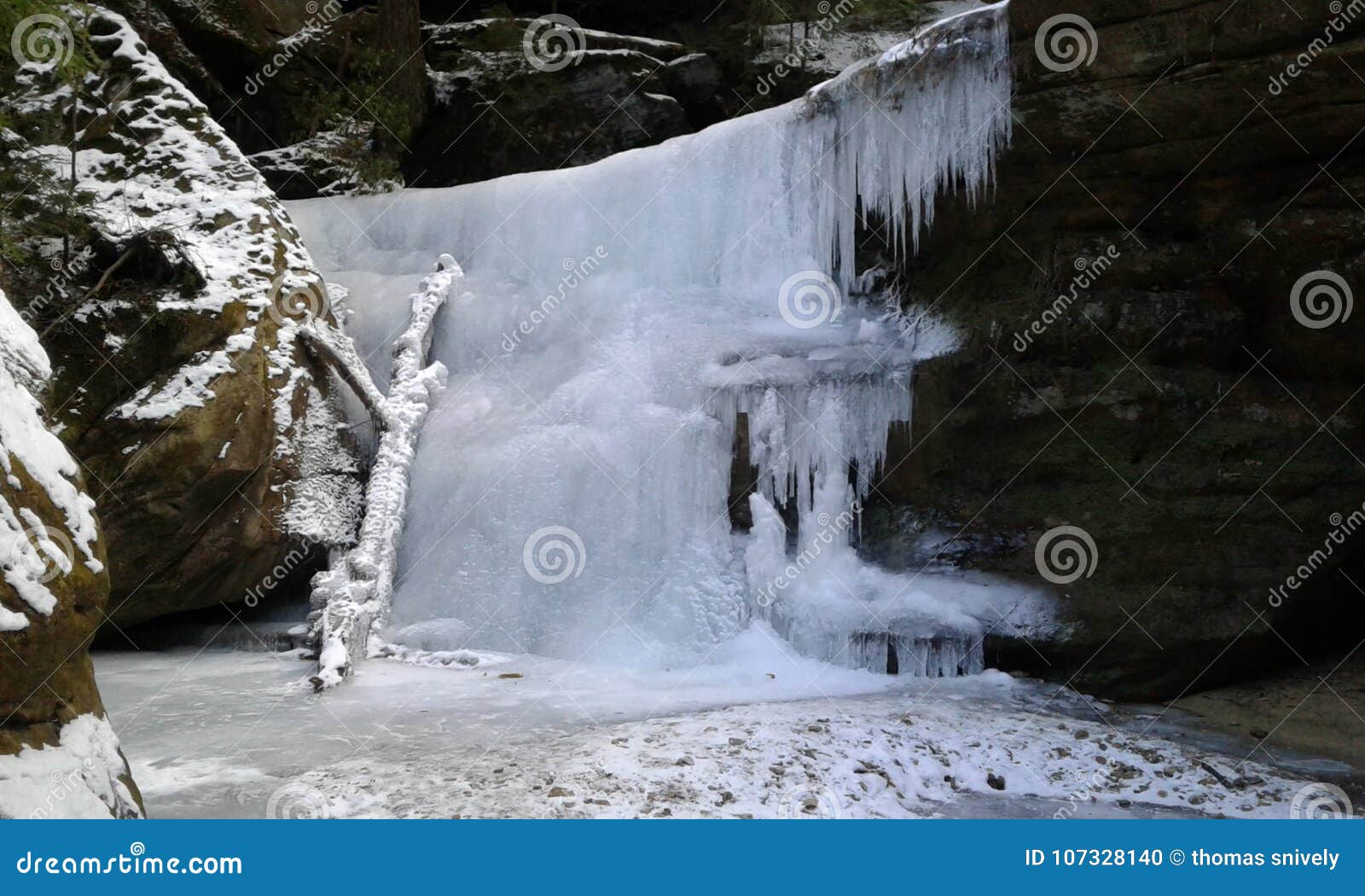 Frozen waterfall stock photo. Image of ravine, stream - 107328140