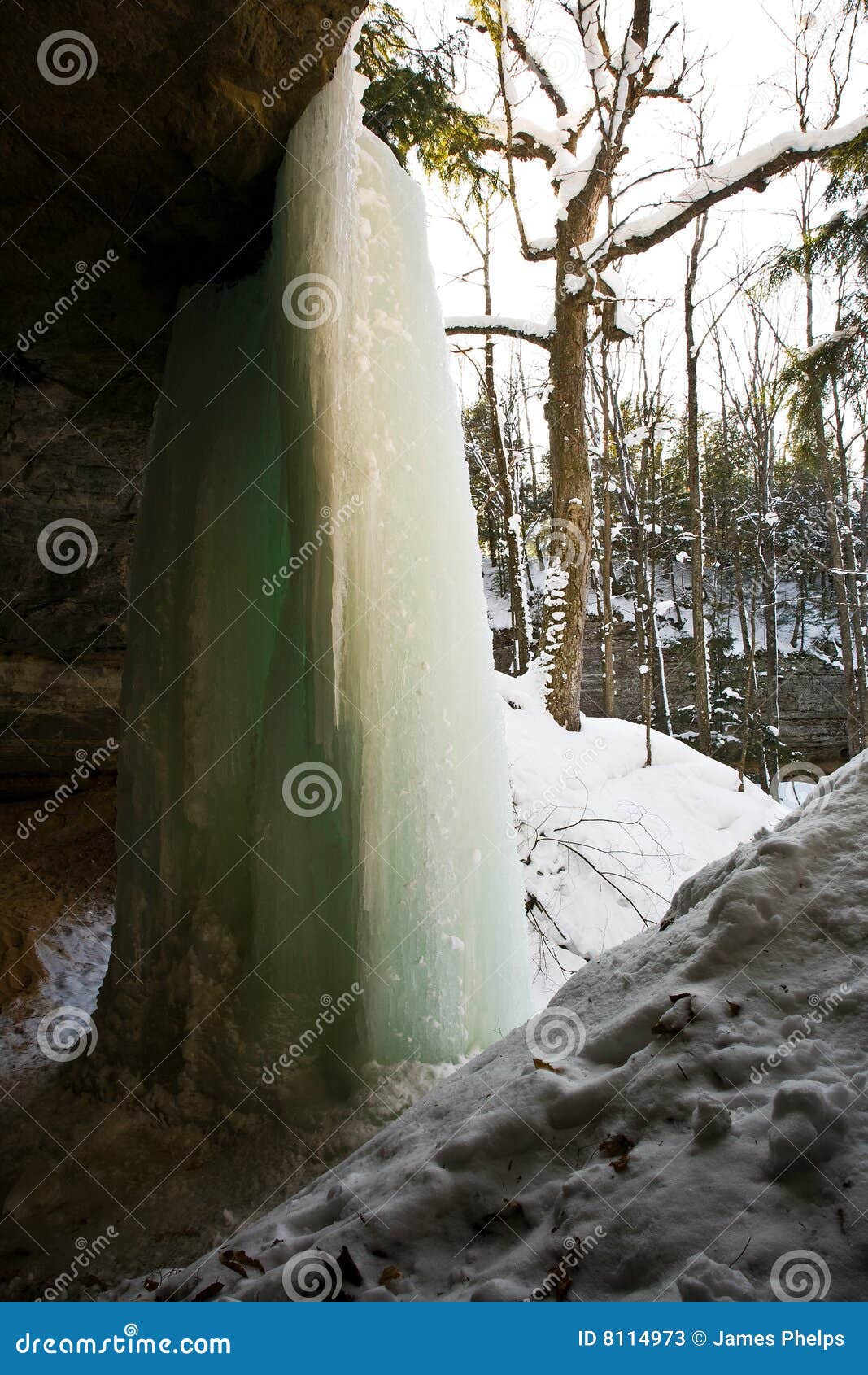 Frozen Waterfall Ice Column Picture. Image: 8114973