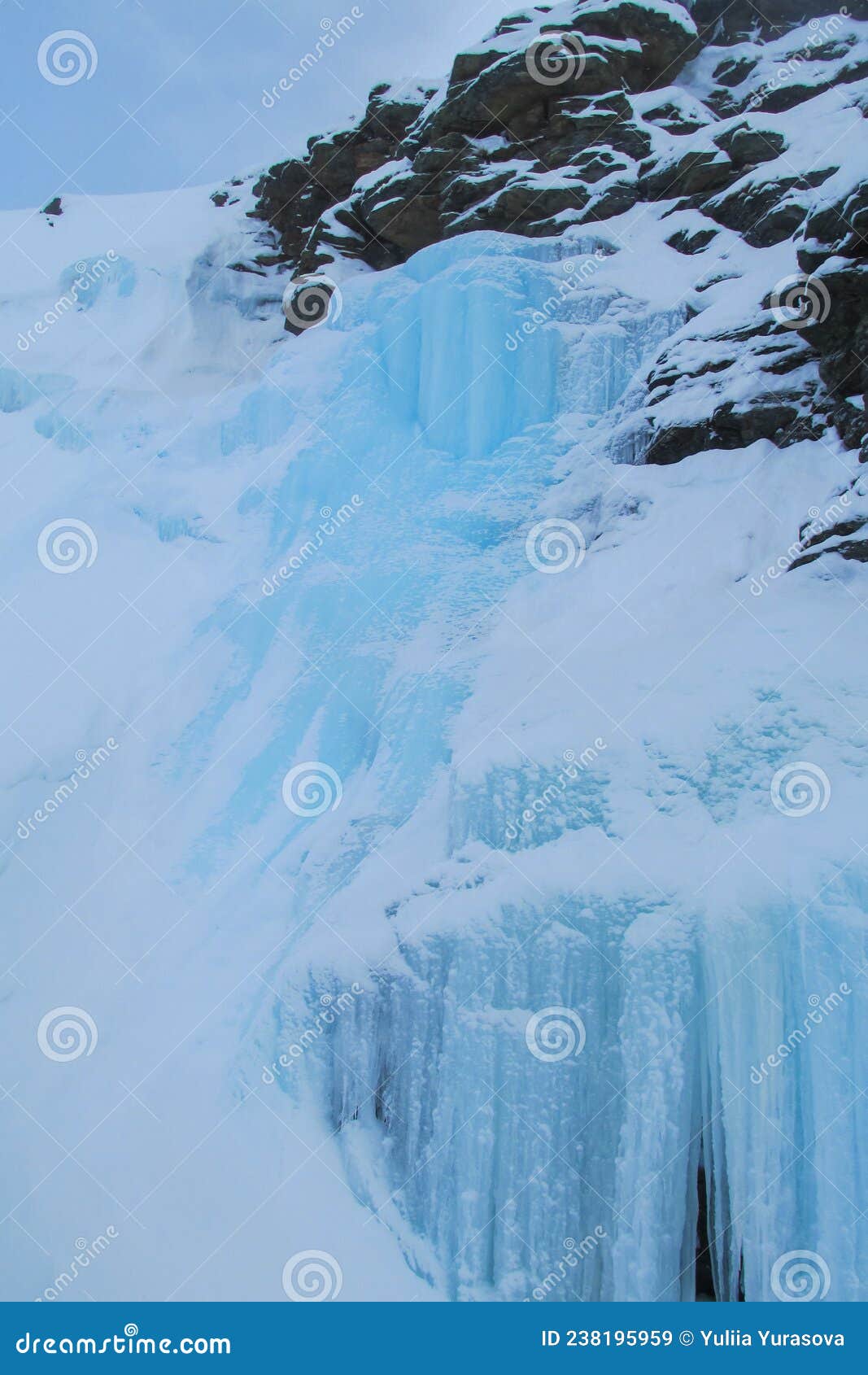 Frozen Waterfall Ice, Icefall Stock Image - Image of cover, frost ...