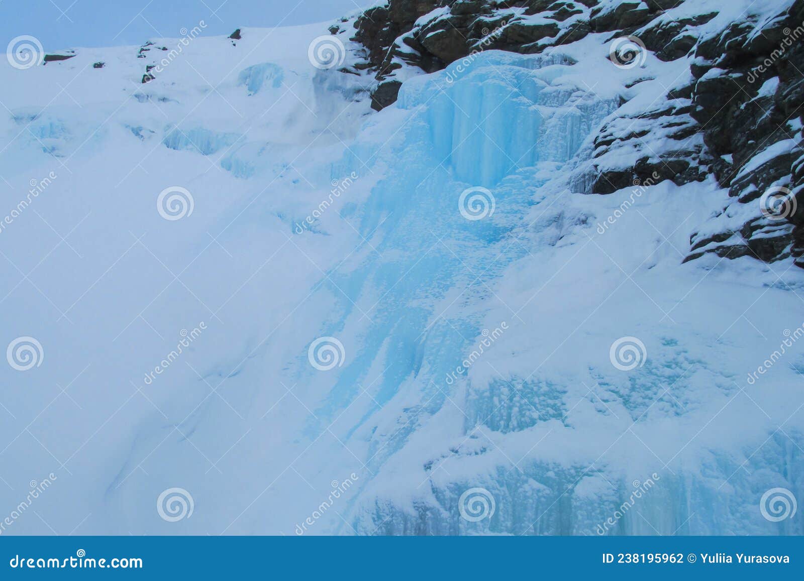 Frozen Waterfall Ice, Icefall Stock Photo - Image of pine, natural ...