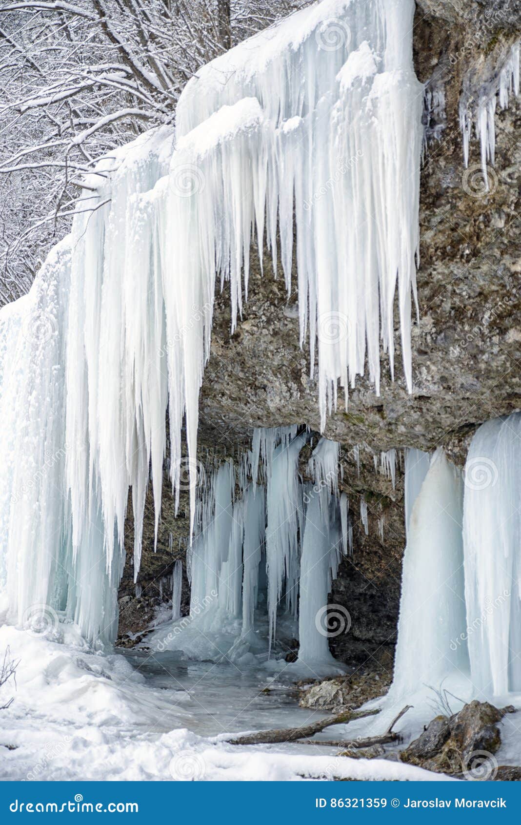 Frozen waterfall. Icefall stock image. Image of nature - 86321359