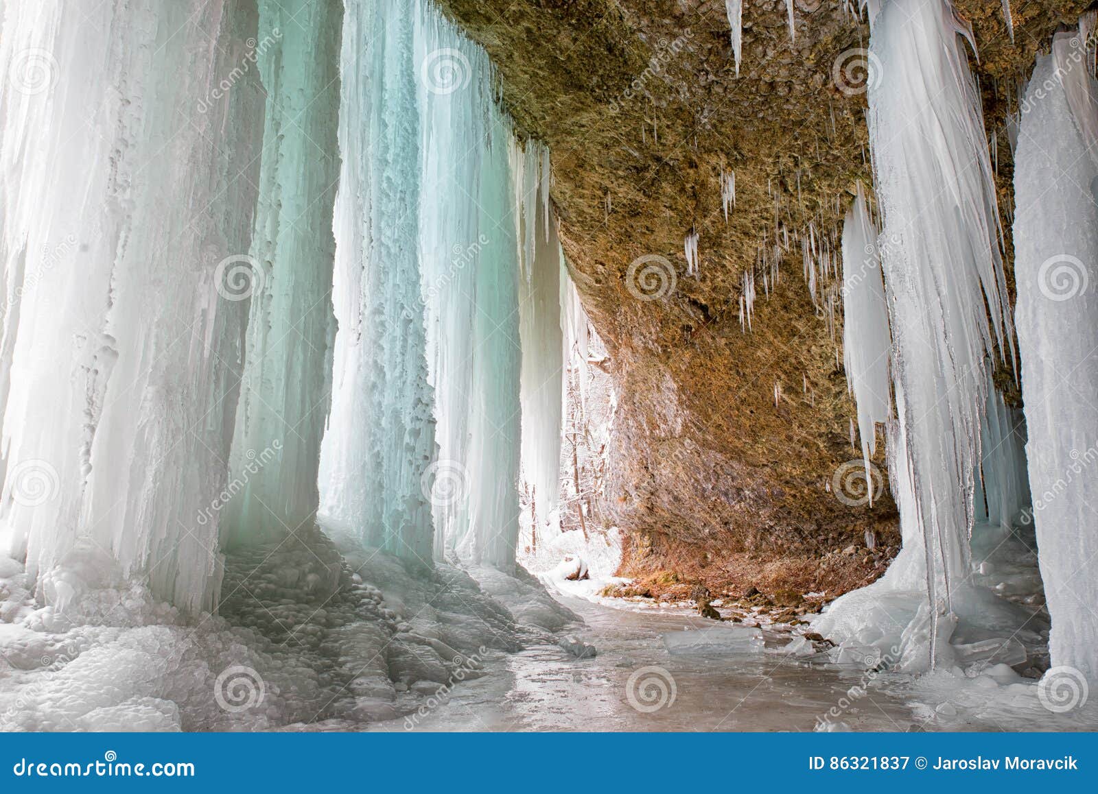 Frozen waterfall. Icefall stock image. Image of winter - 86321837