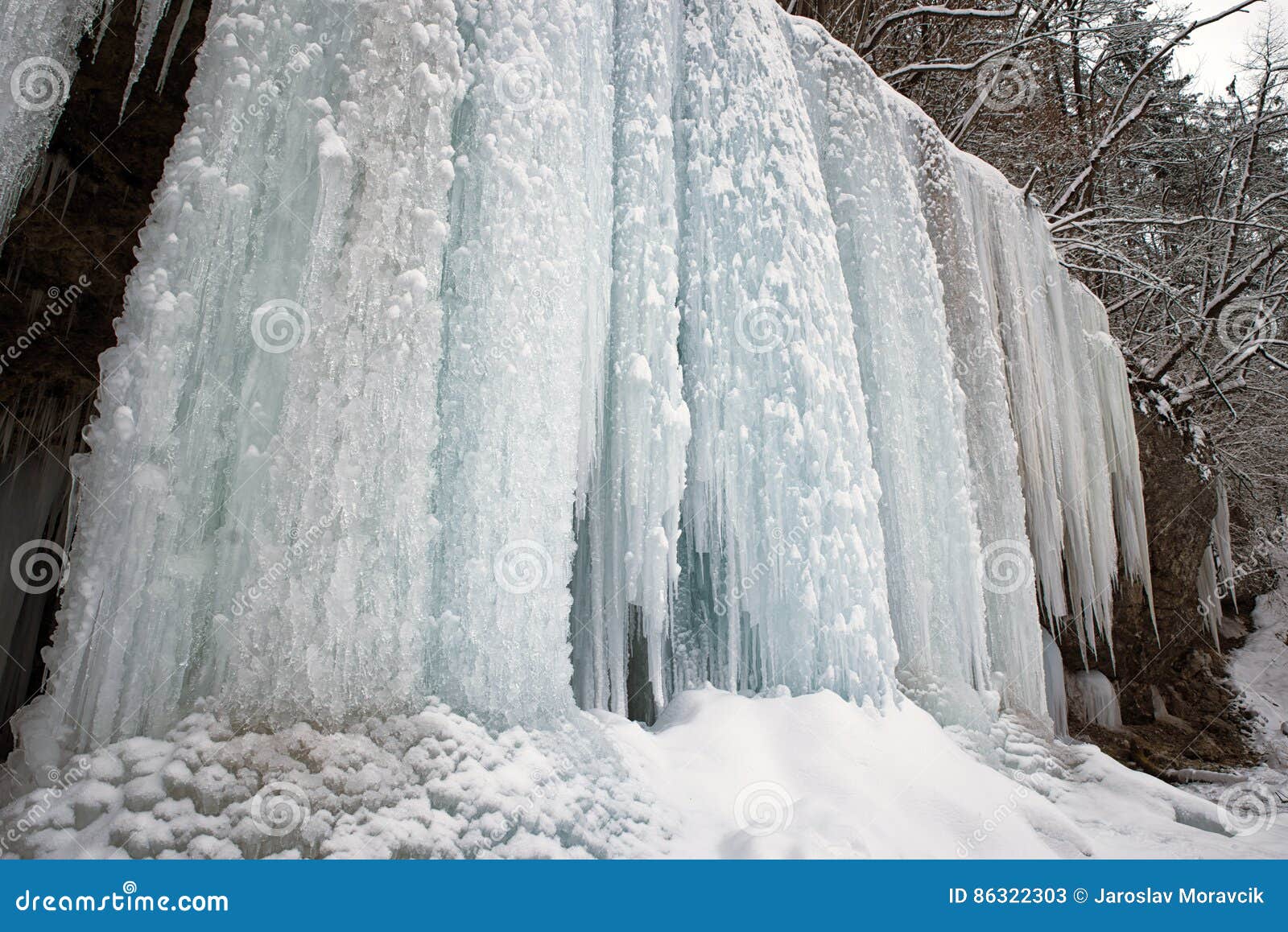 Frozen waterfall. Icefall stock image. Image of slovakia - 86322303