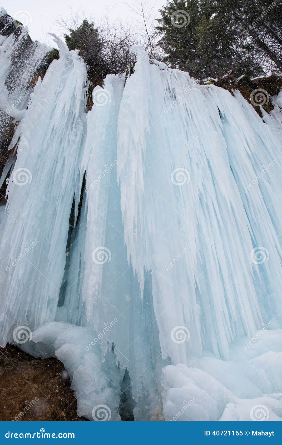 Frozen Waterfall. Layers of Ice. Beautiful Winter Landscape in Romania ...