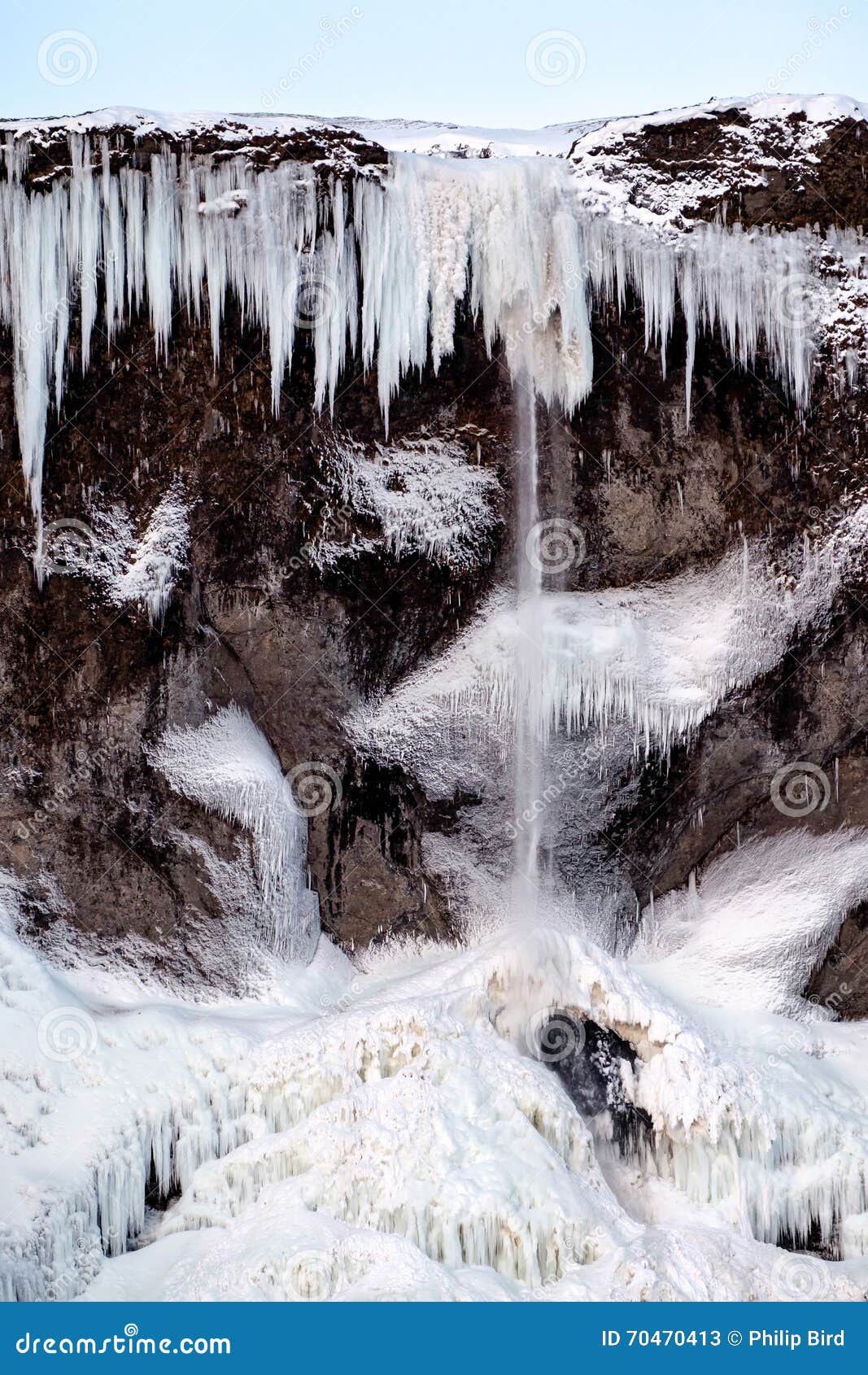 Frozen Waterfall Near Vik Iceland Stock Image - Image of outdoor ...